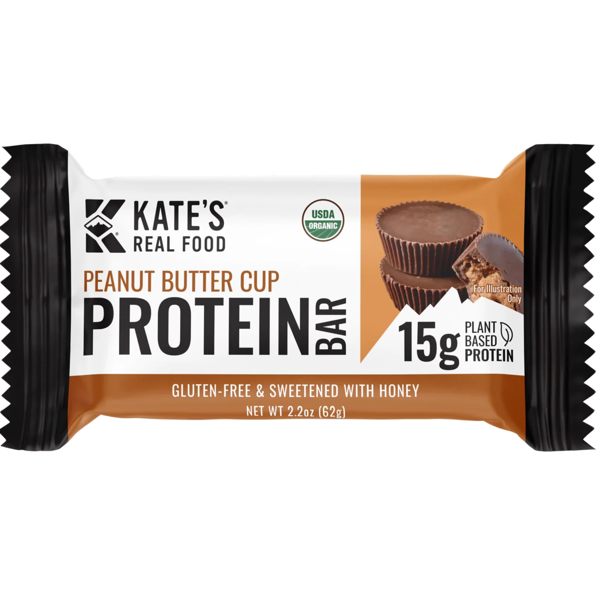 Kate’s Real Food Organic RRF12 Protein Bars - (Peanut Butter Cup, 2.2 ...