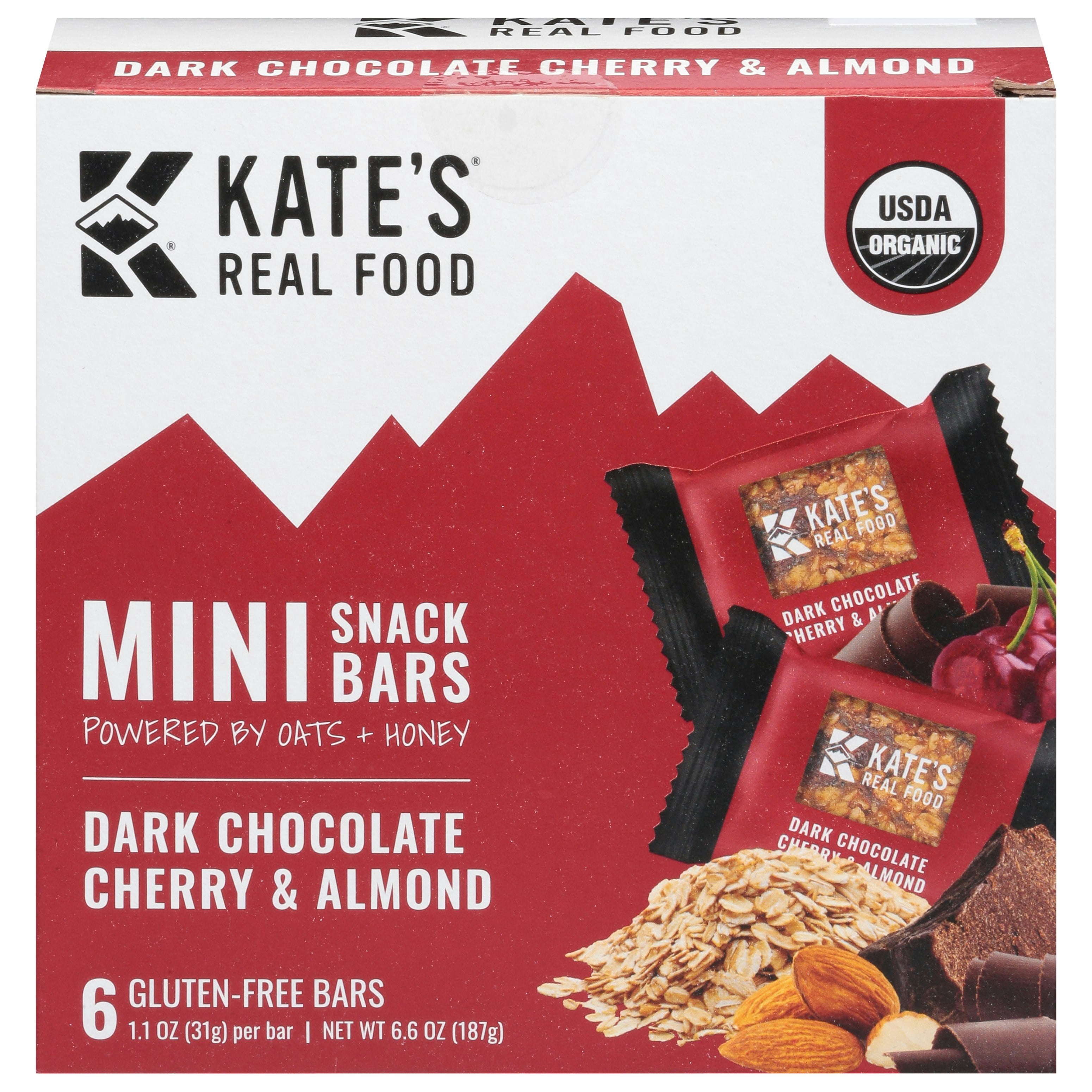 Kates Real Food Almond Cherry Dark Chocolate Mini Bar 6.6 oz (Pack of 8 ...