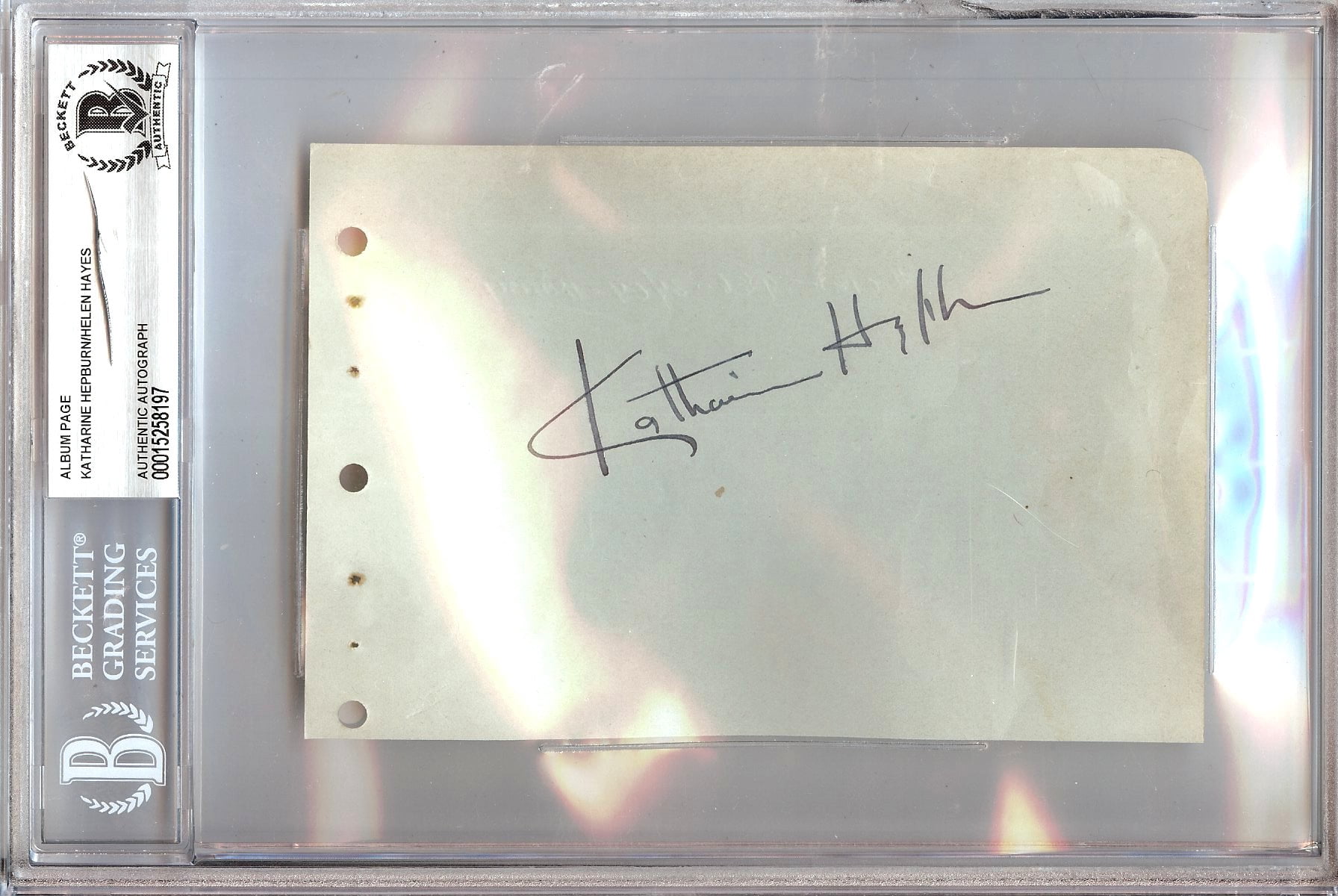 Katharine Hepburn Helen Hayes Signed Autographed Cut Signature BAS ...