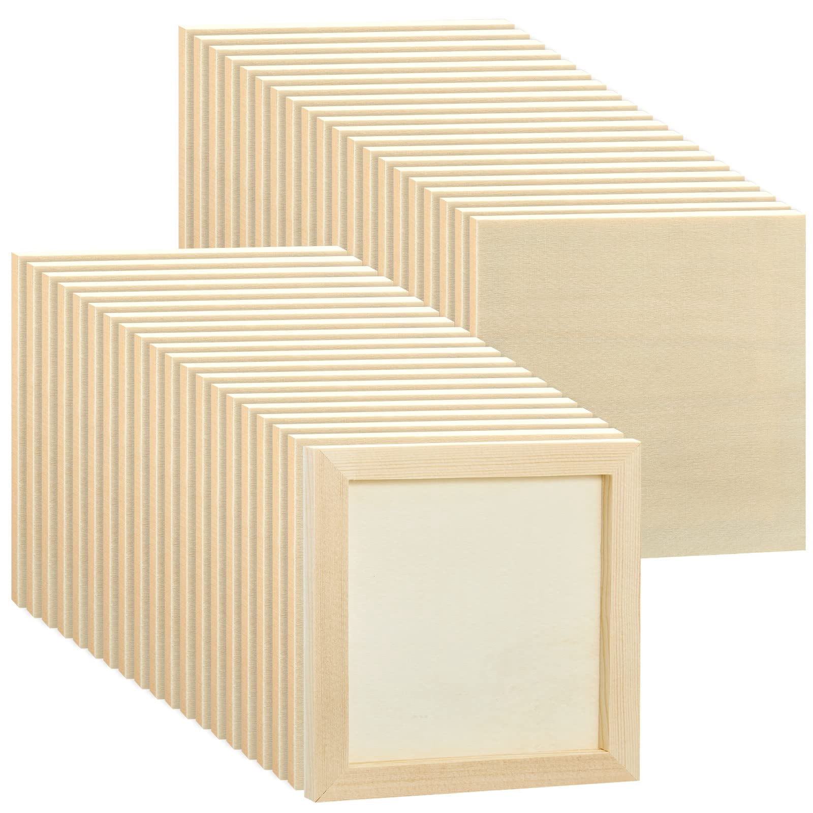 Kathfly 12 Pcs 8 x 8 Inch Pine Wood Panel Boards Unfinished Square Wood ...