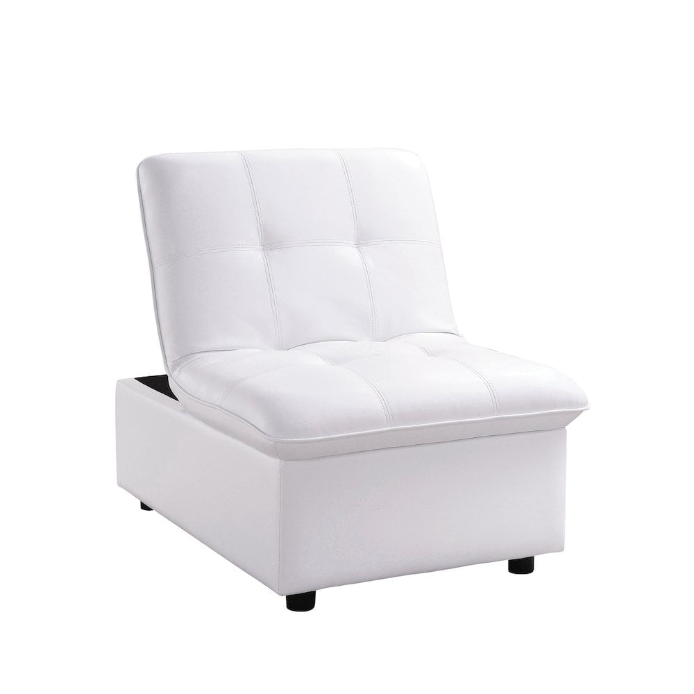 Furniture of America Kamala Faux Leather Tufted Futon Chair - Walmart.com