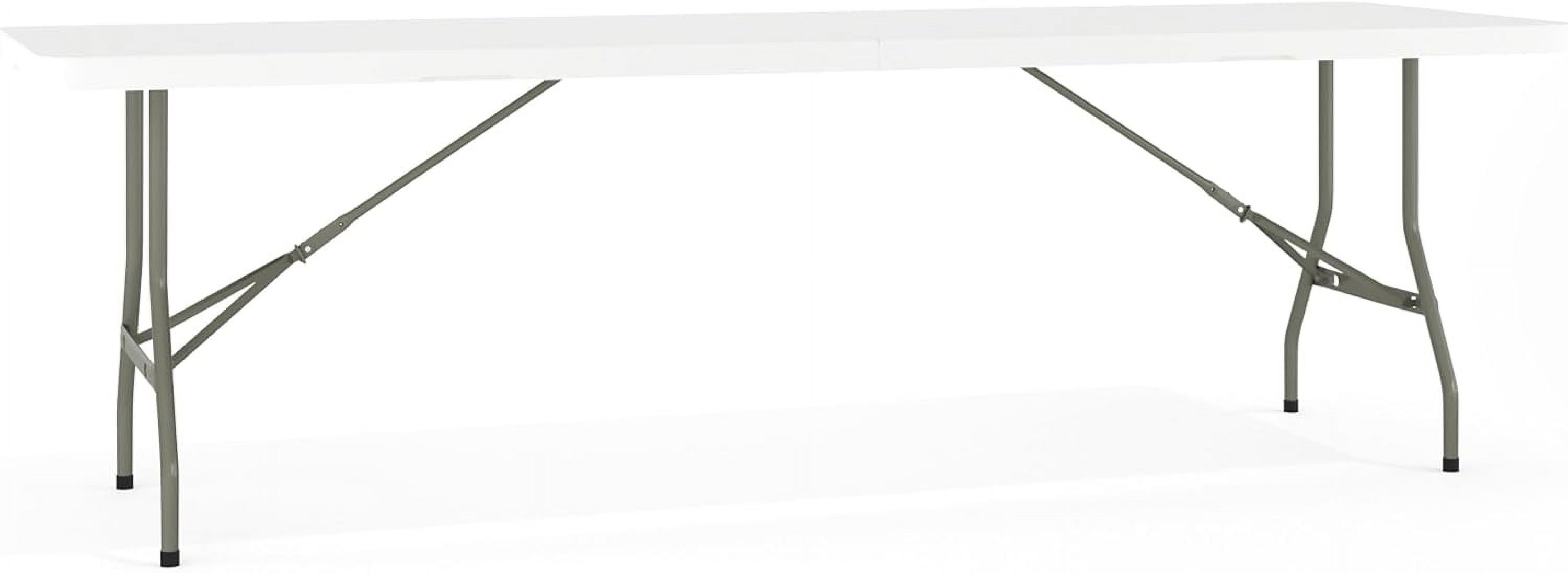 Kathryn 8' Rectangular Plastic Folding Event Table with Carrying Handle ...