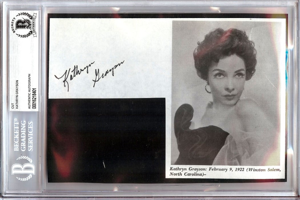 Kathryn Grayson Autograph Cut Signature Opera Singer Actress BAS ...