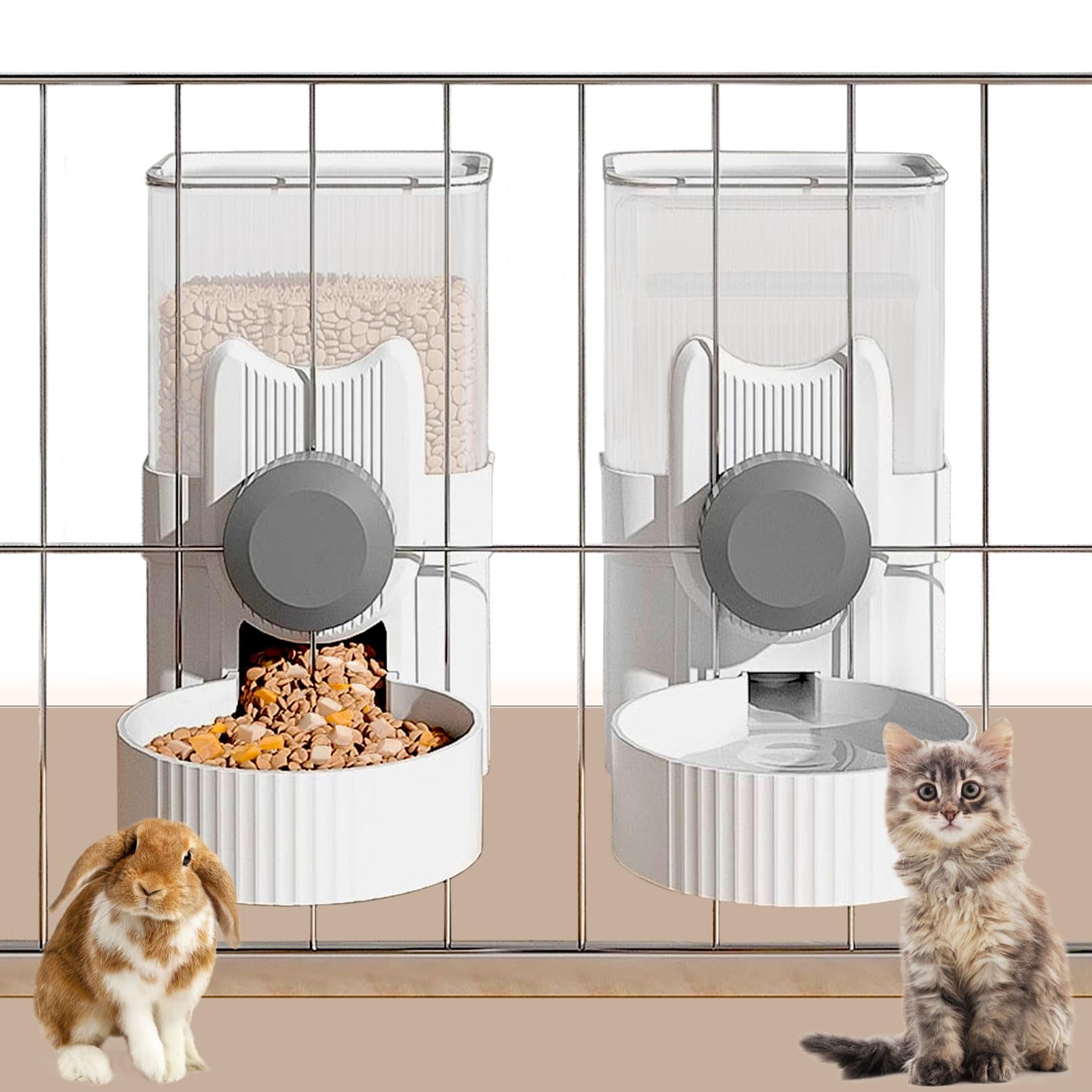 Kathson Hanging Automatic Cat IRF13 Feeder and Water Dispenser Hanging ...