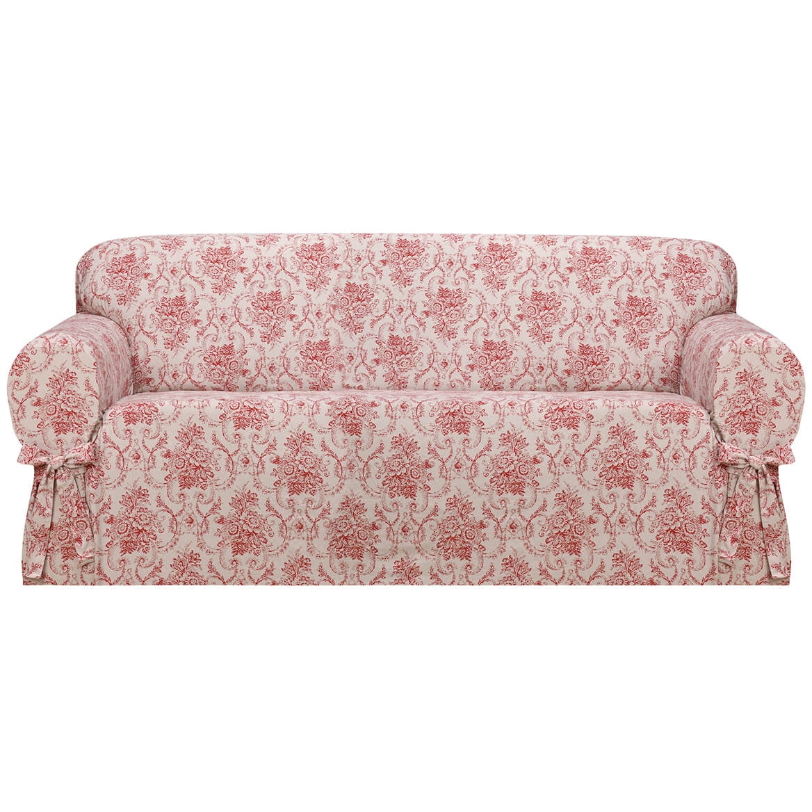 Kathy Ireland Chateau Cotton Couch Sofa Slipcover, Red - Walmart.com
