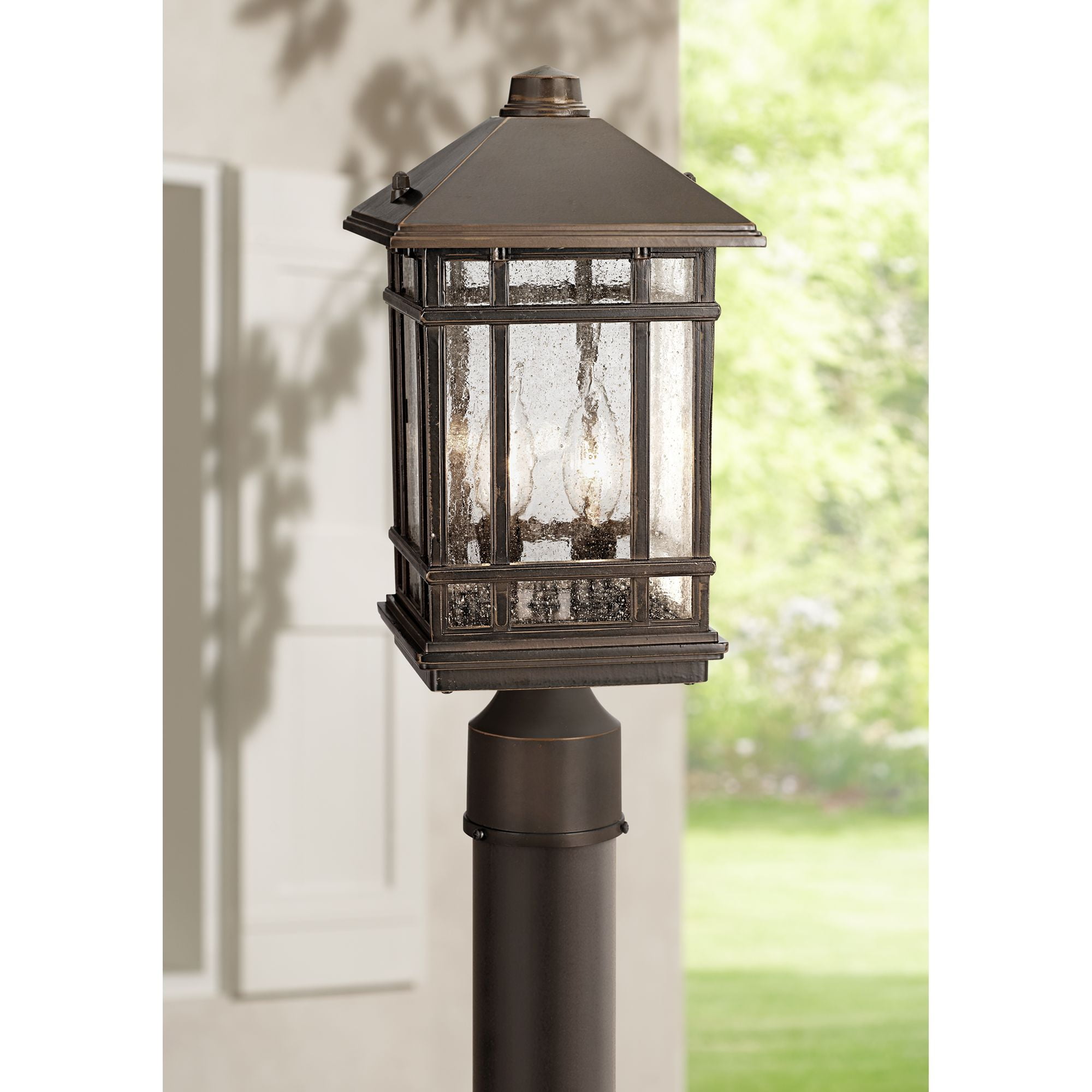 Kathy Ireland Sierra Craftsman Art Deco Outdoor Post Light Rubbed ...