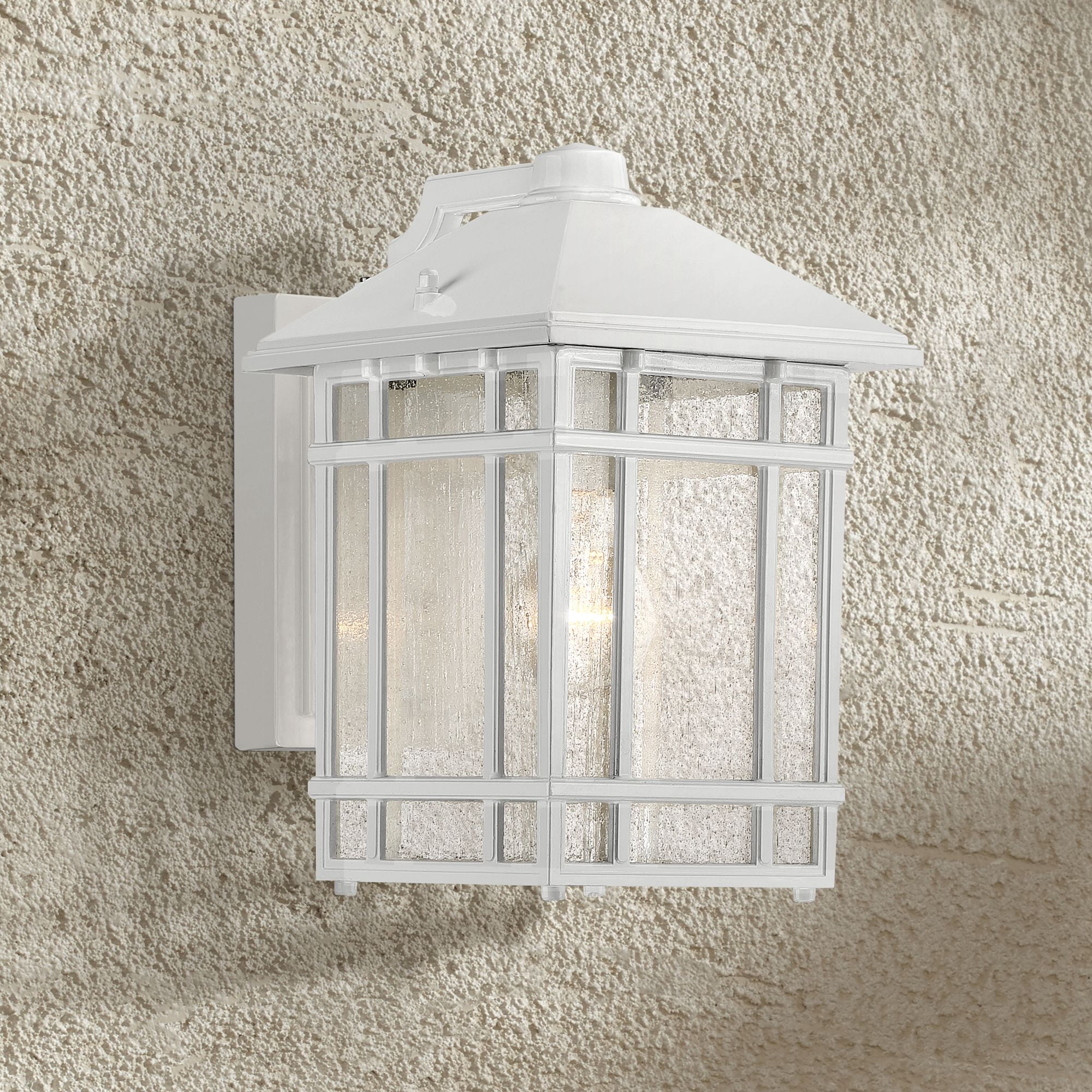 Kathy Ireland Sierra Craftsman Mission Outdoor Wall Light Fixture White ...