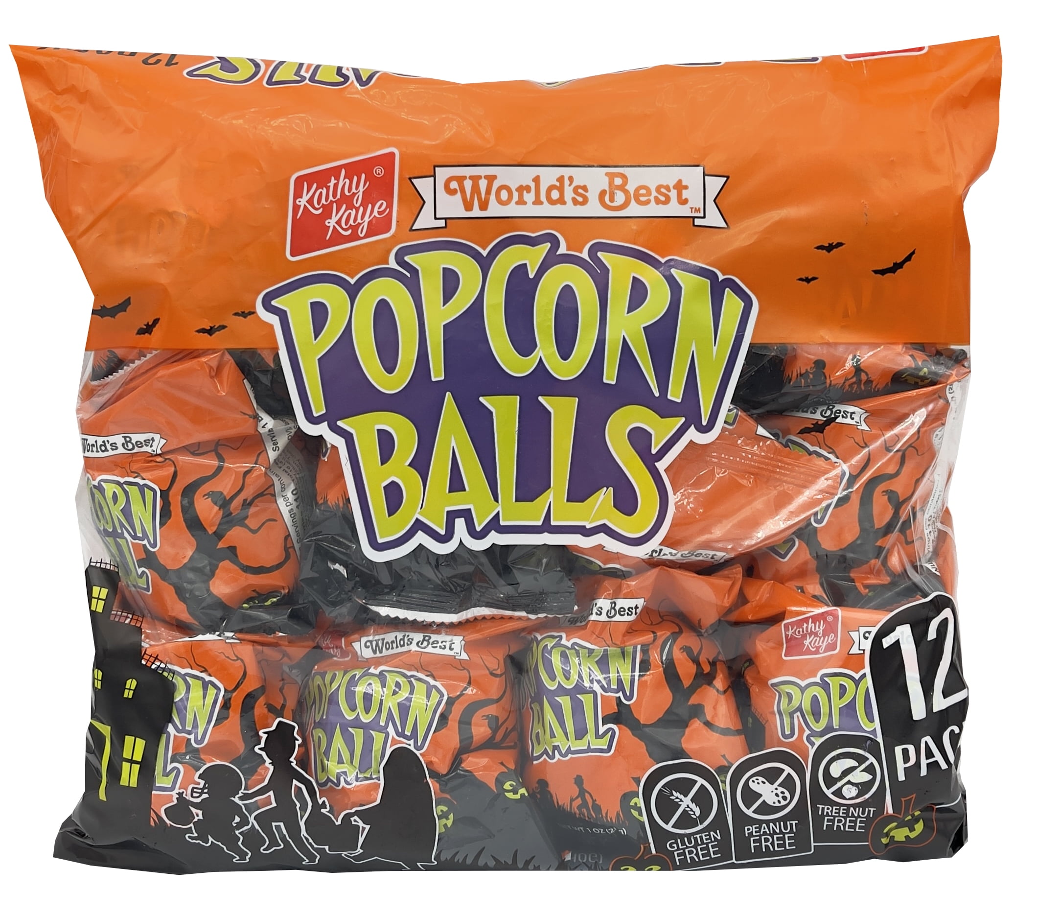 Kathy Kaye's Sweet & Salty Halloween Popcorn Balls, 12 Ct, Gluten & Nut ...