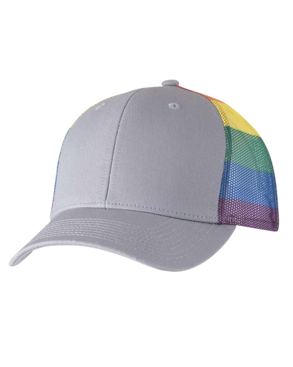 Kati B93195420 Printed Mesh Trucker Cap, Gray & Rainbow - Adjustable ...
