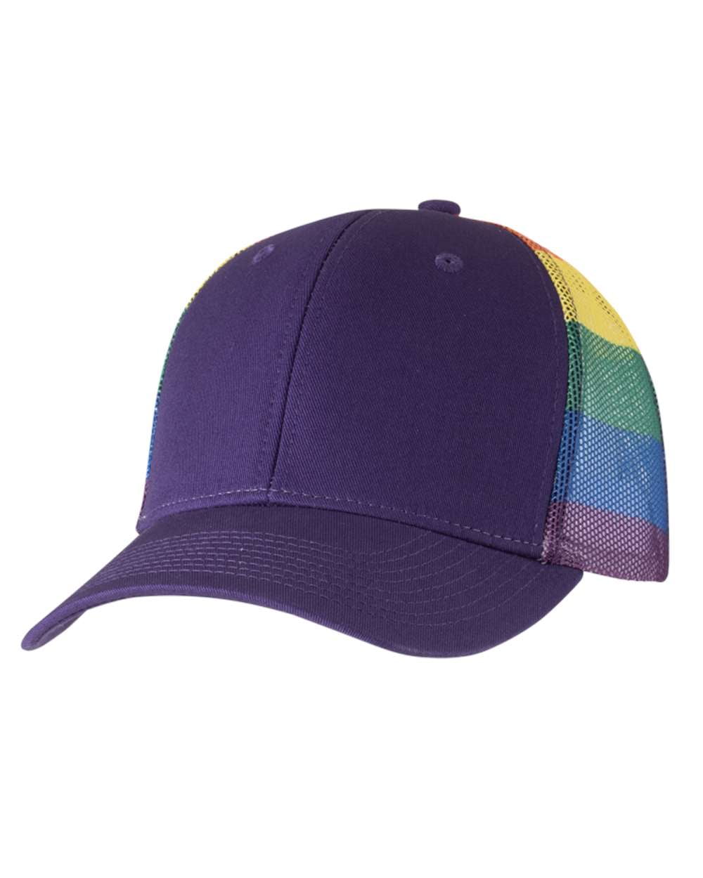 Kati B93195670 Printed Mesh Trucker Cap, Purple & Rainbow - Adjustable ...