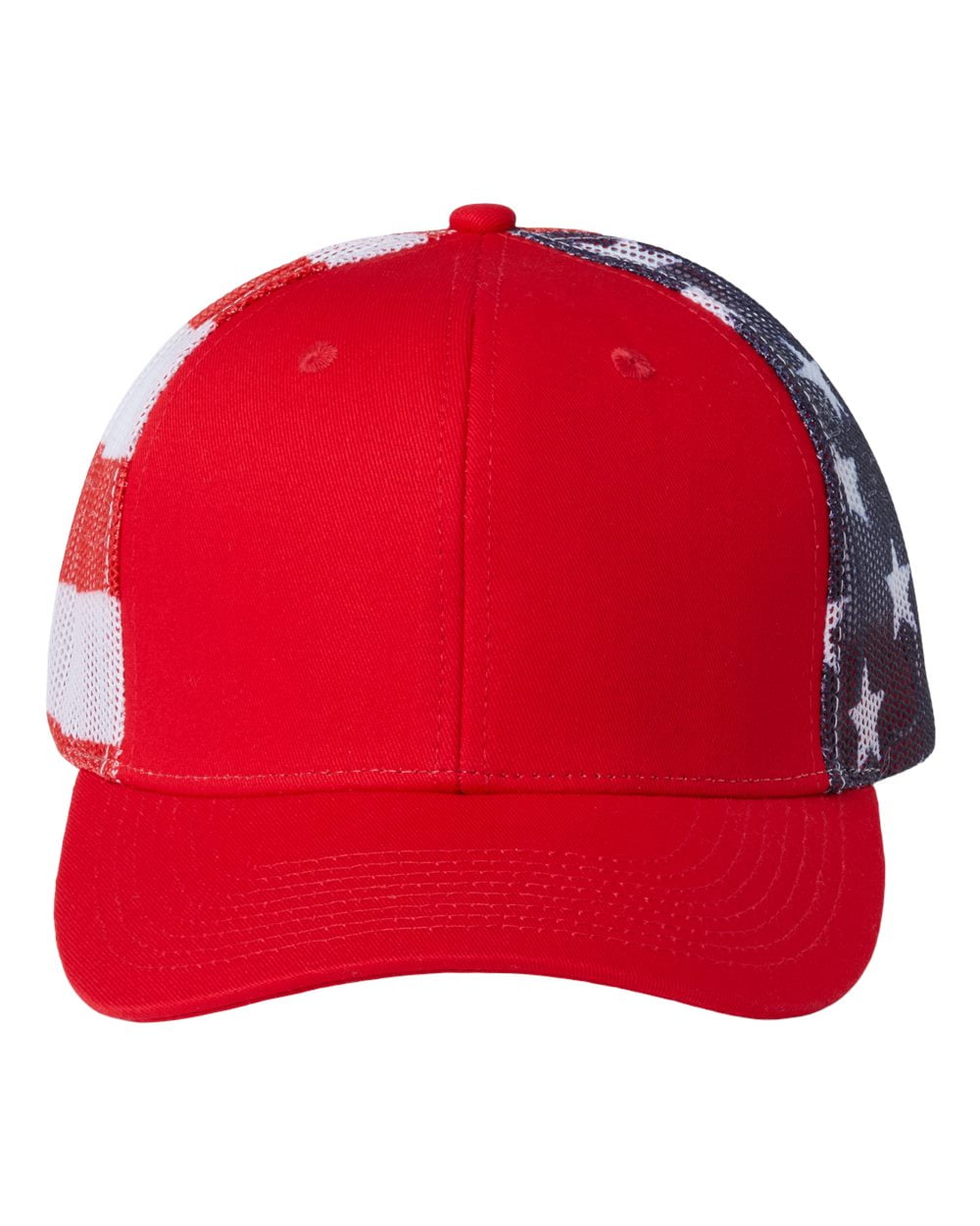 Kati Printed Mesh Trucker Cap, Red & USA Flag - Adjustable Size ...