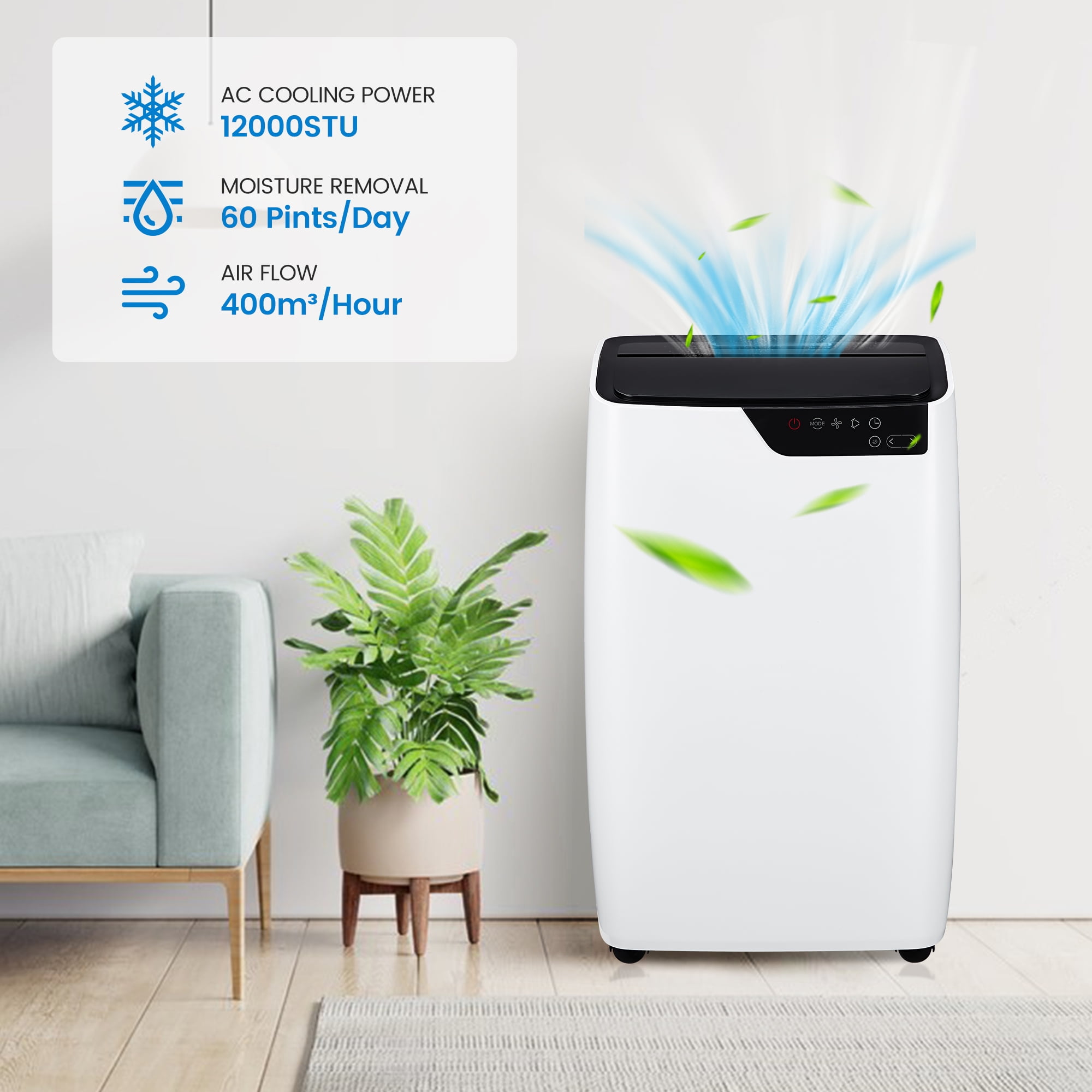 Katidap Portable Air Conditioner 12000 BTU, 3 in 1 Quiet AC Unit with ...