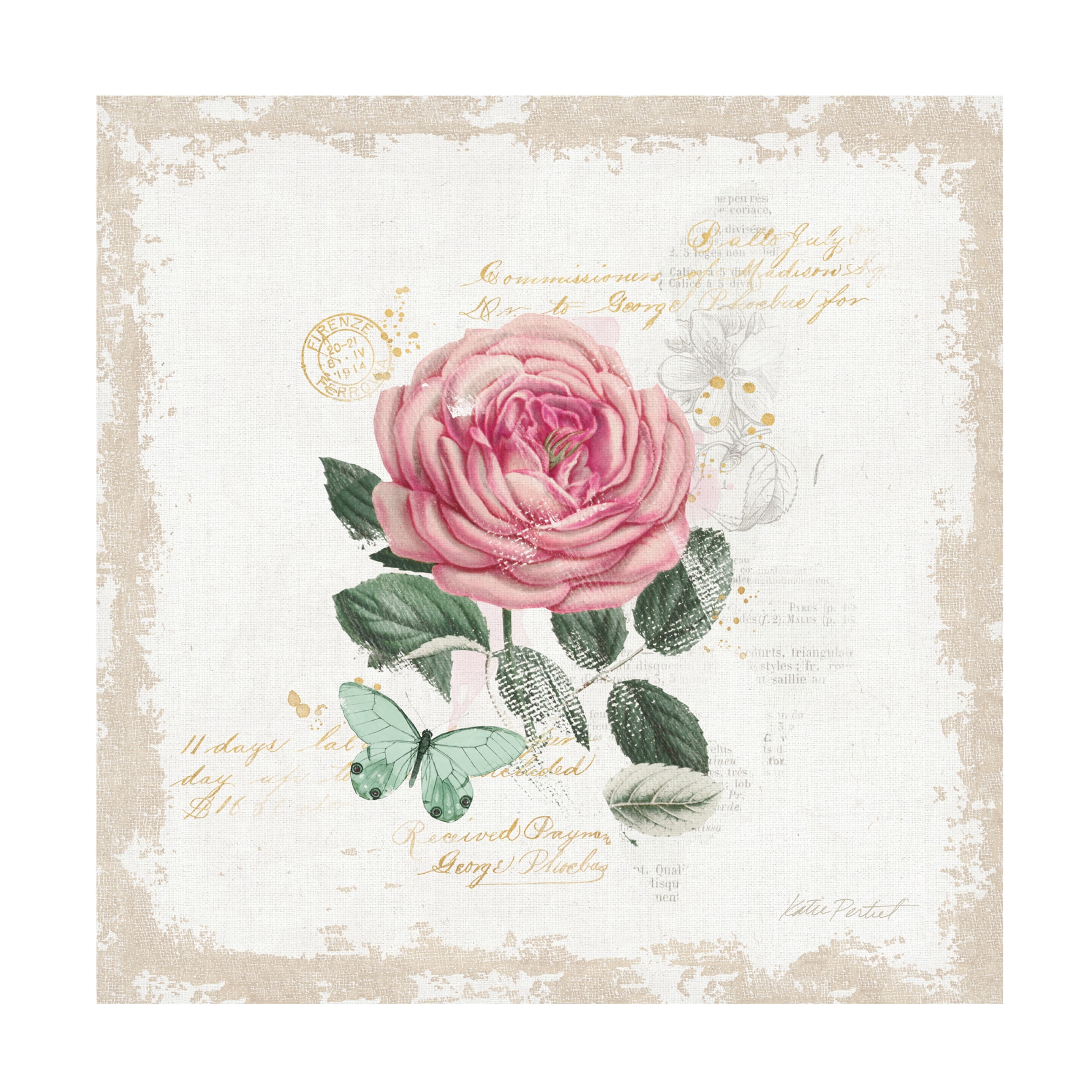 Katie Pertiet 'French Romance IV Distressed' Canvas Art - Walmart.com