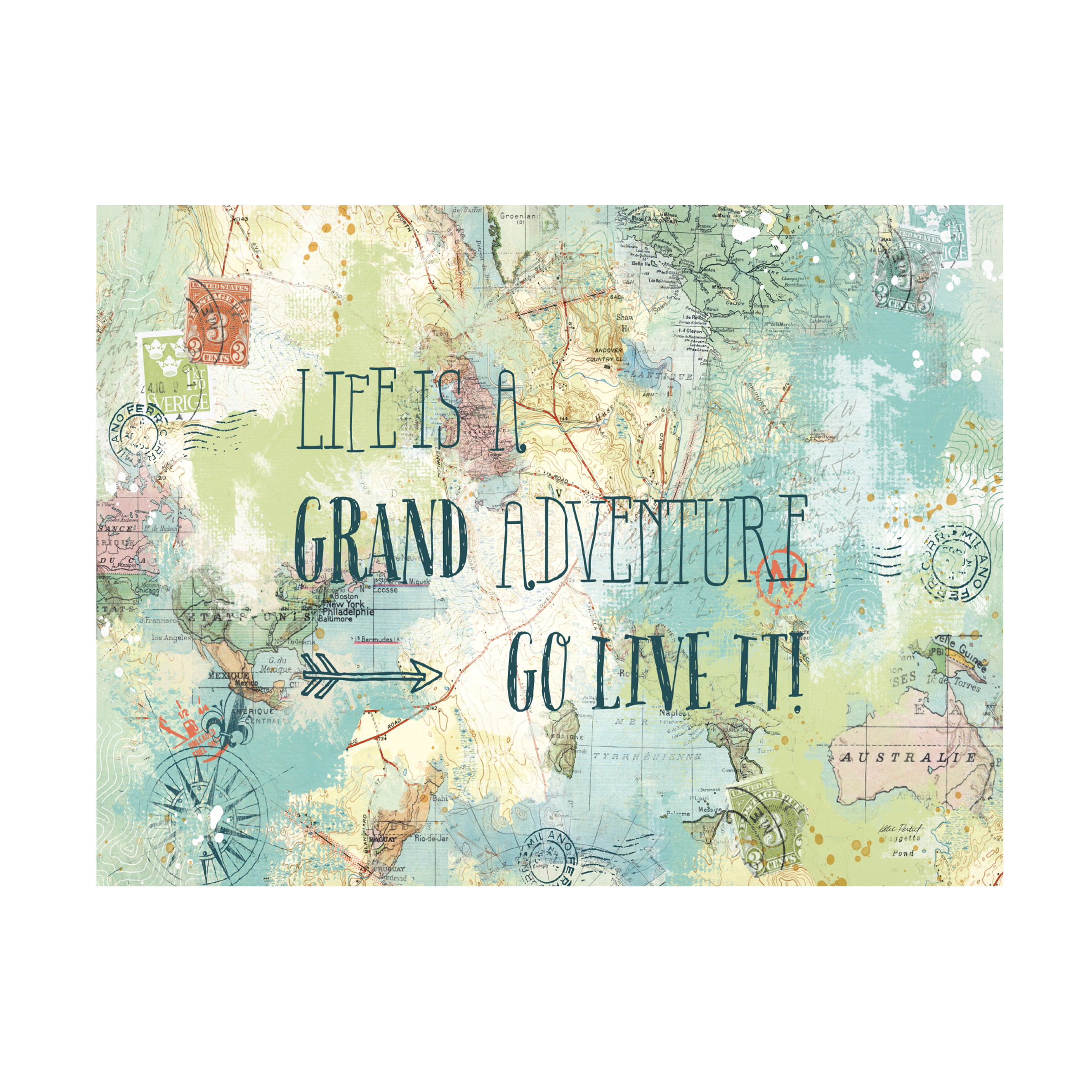 Katie Pertiet 'Map Sentiments I' Canvas Art - Walmart.com