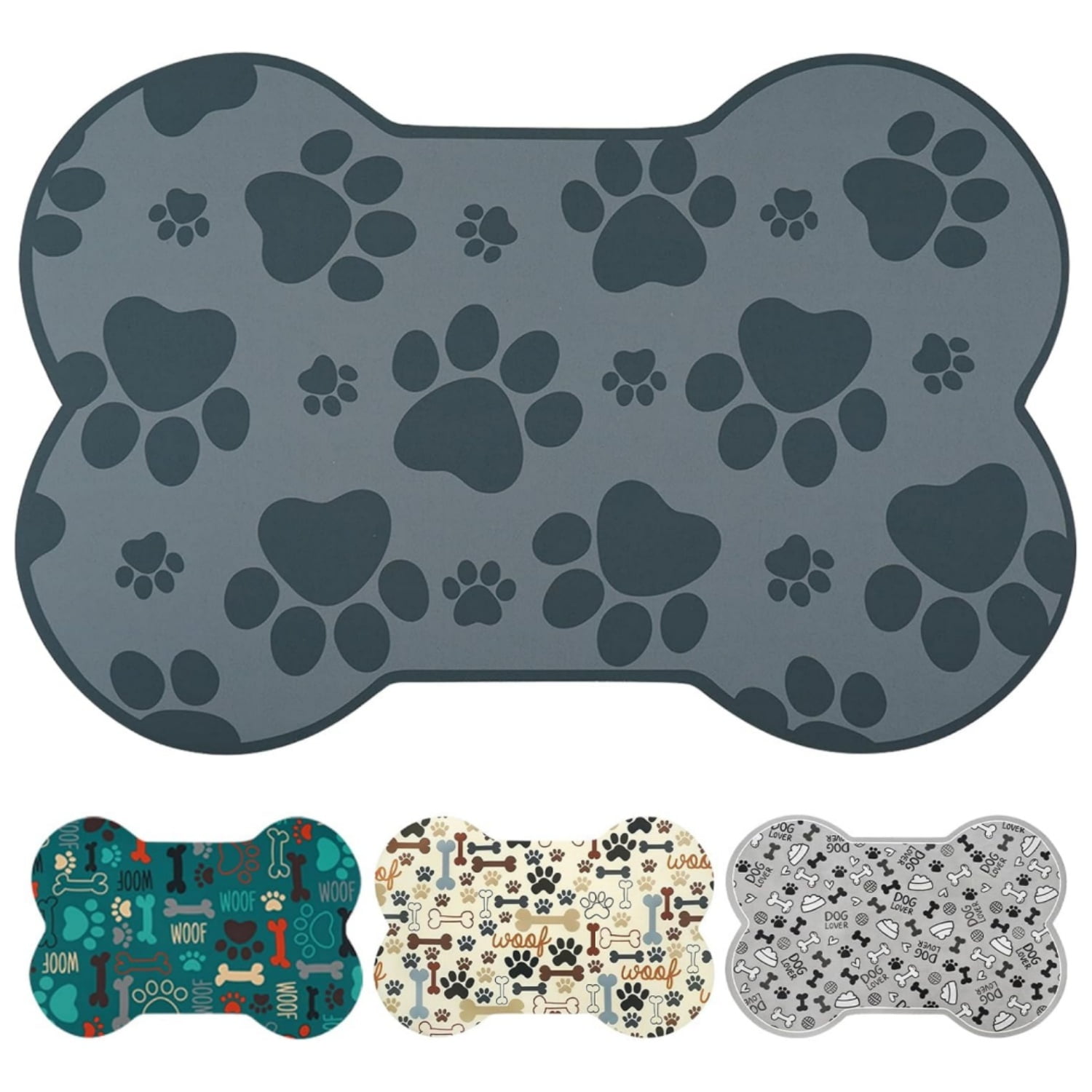 Katieovy Dog Food Mats,Absorbent Dog Mat for Food and Water Feeding,12 ...