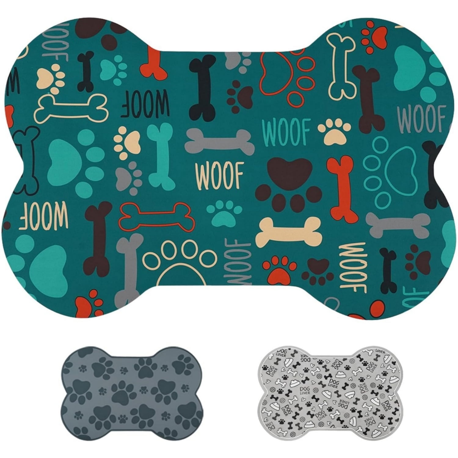 Katieovy Dog Food Mats,Waterproof Dog Mat for Food and Water Feeding,12 ...