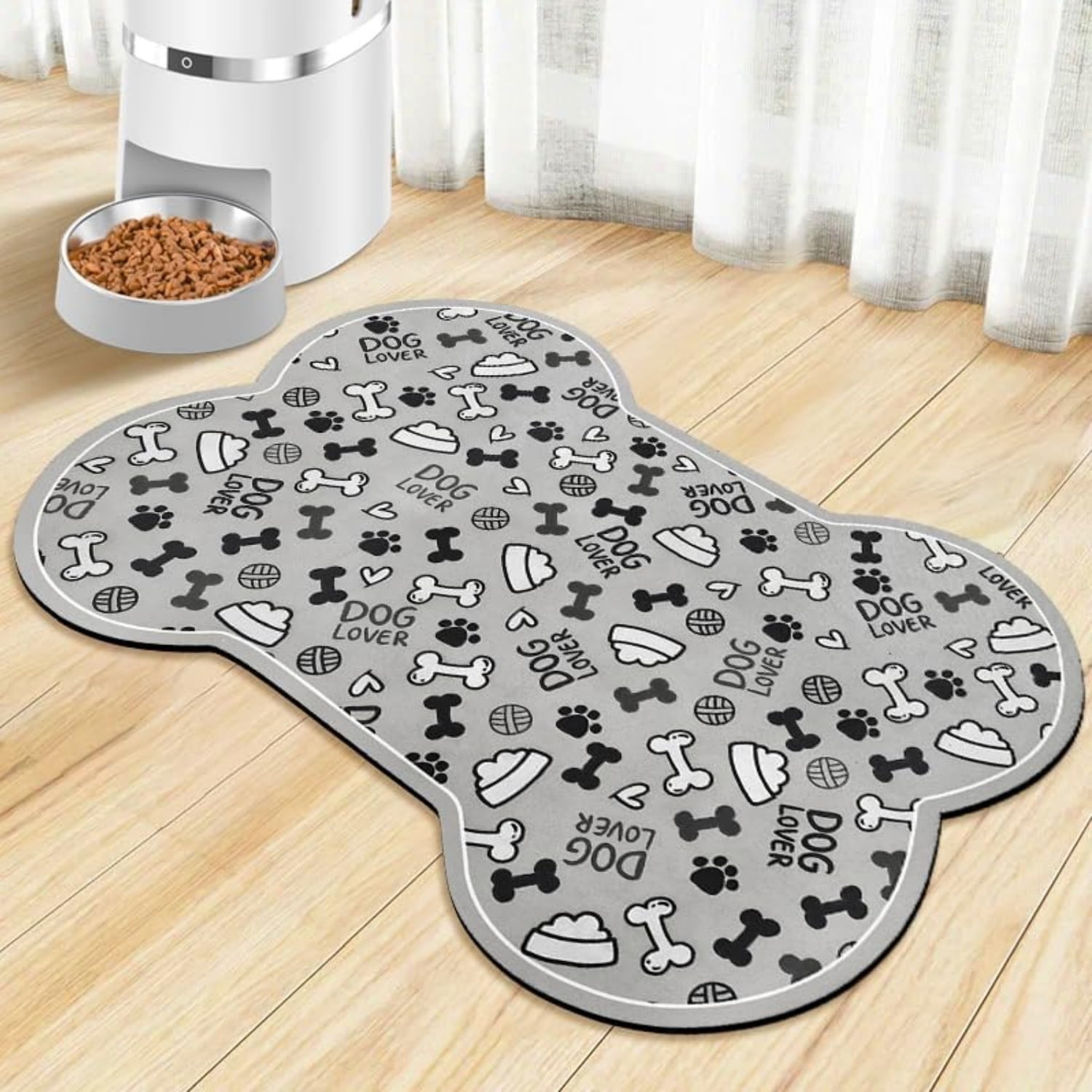 Katieovy Dog Food Mats for Floors Waterproof,Absorbent Dog Mat for Food ...