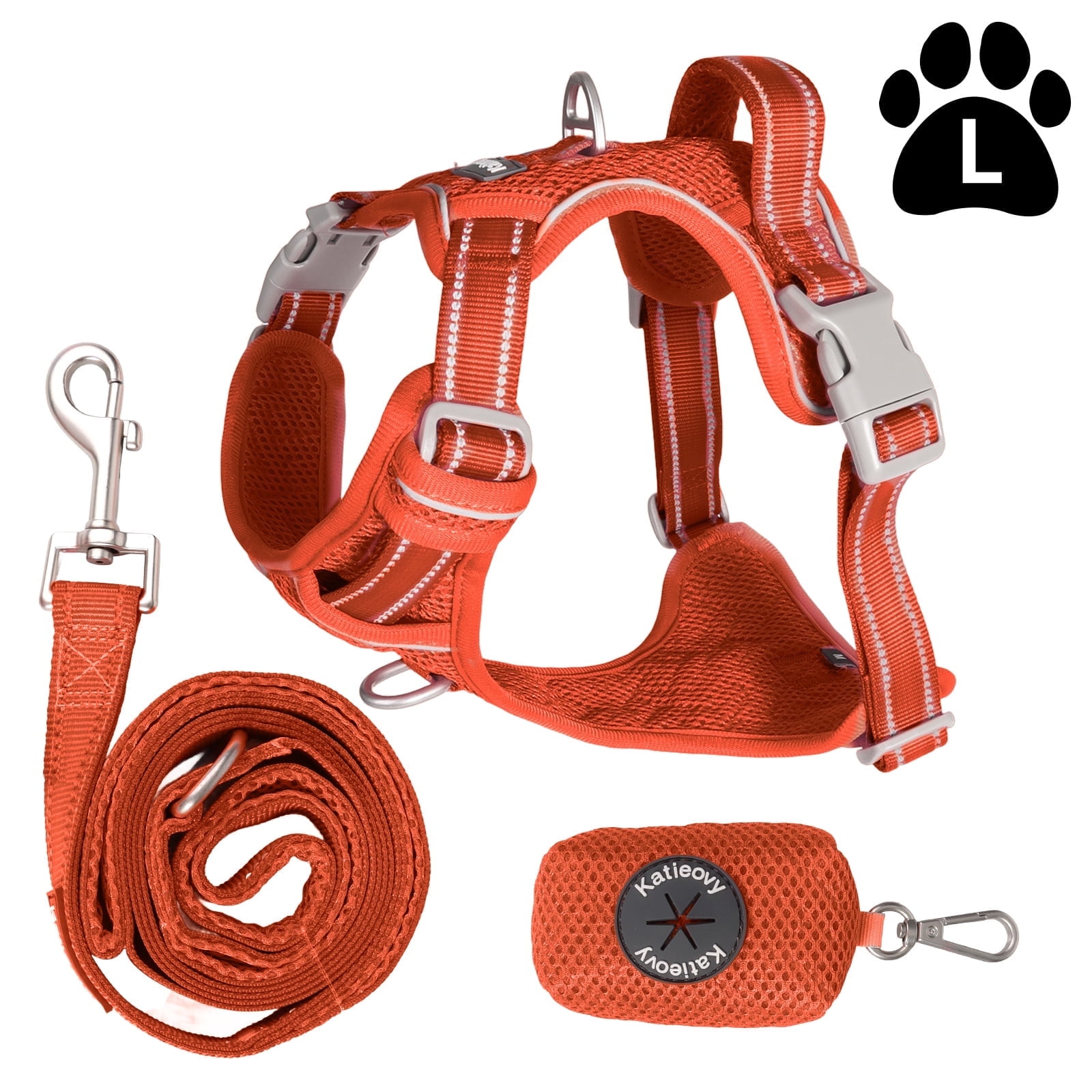 Katieovy Dog Harness and Dog Leash Set,Reflective No Pull Dog Harness ...