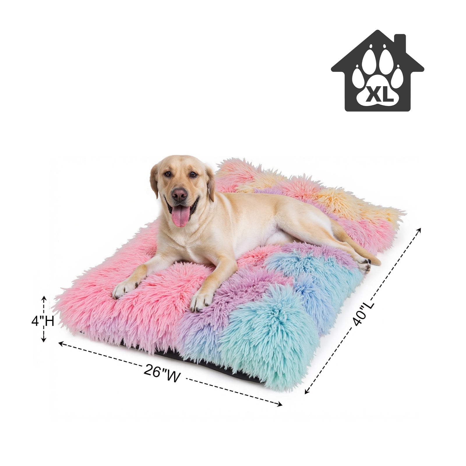 Katieovy Large Dog Bed, 40 x 26 inch Fluffy Plush Dog Cage Bed ...