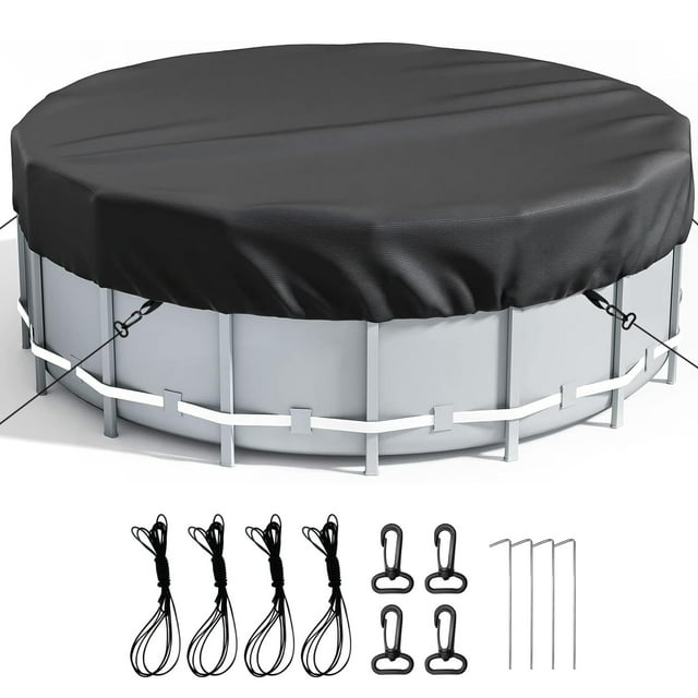 Katinyos 10 Ft Round Pool Cover, Heavy Duty Pool Cover Protector with ...