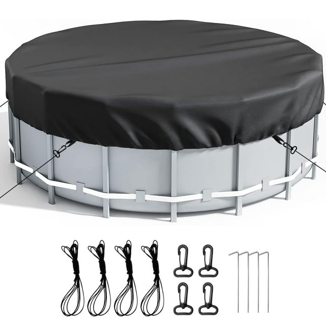 Katinyos 10 Ft Round Pool Cover, Heavy Duty Pool Cover Protector with ...