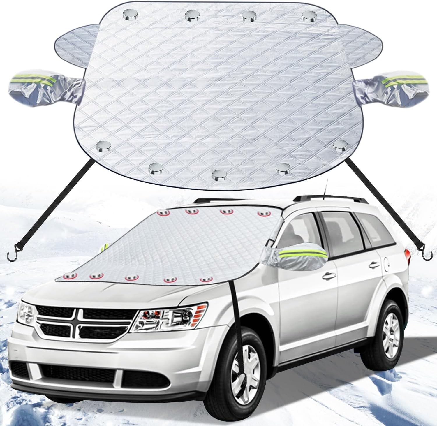 Katinyos 5-Layer Car Windshield Cover for Ice and Snow, Magnetic ...