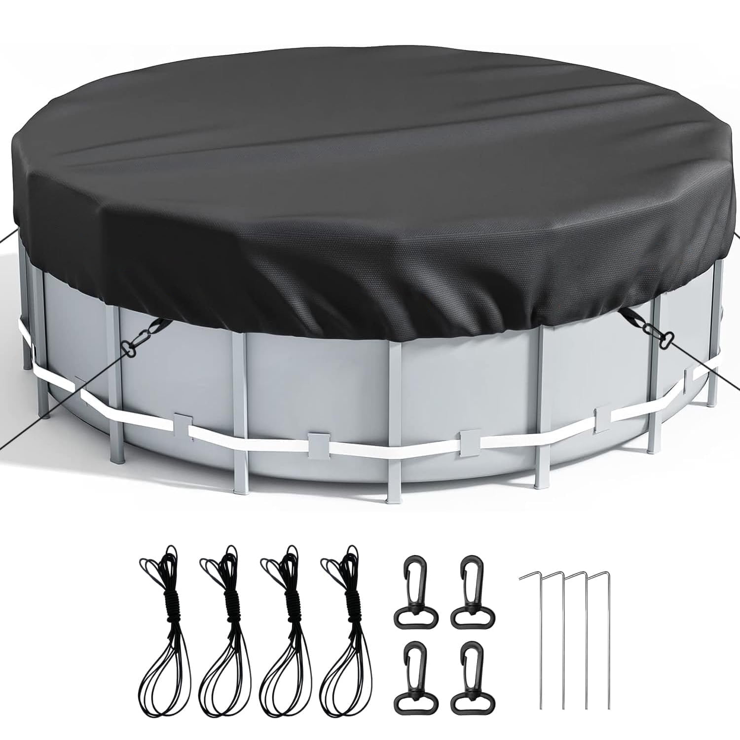 Katinyos 6 Ft Round Pool Cover, Heavy Duty Pool Cover Protector with ...