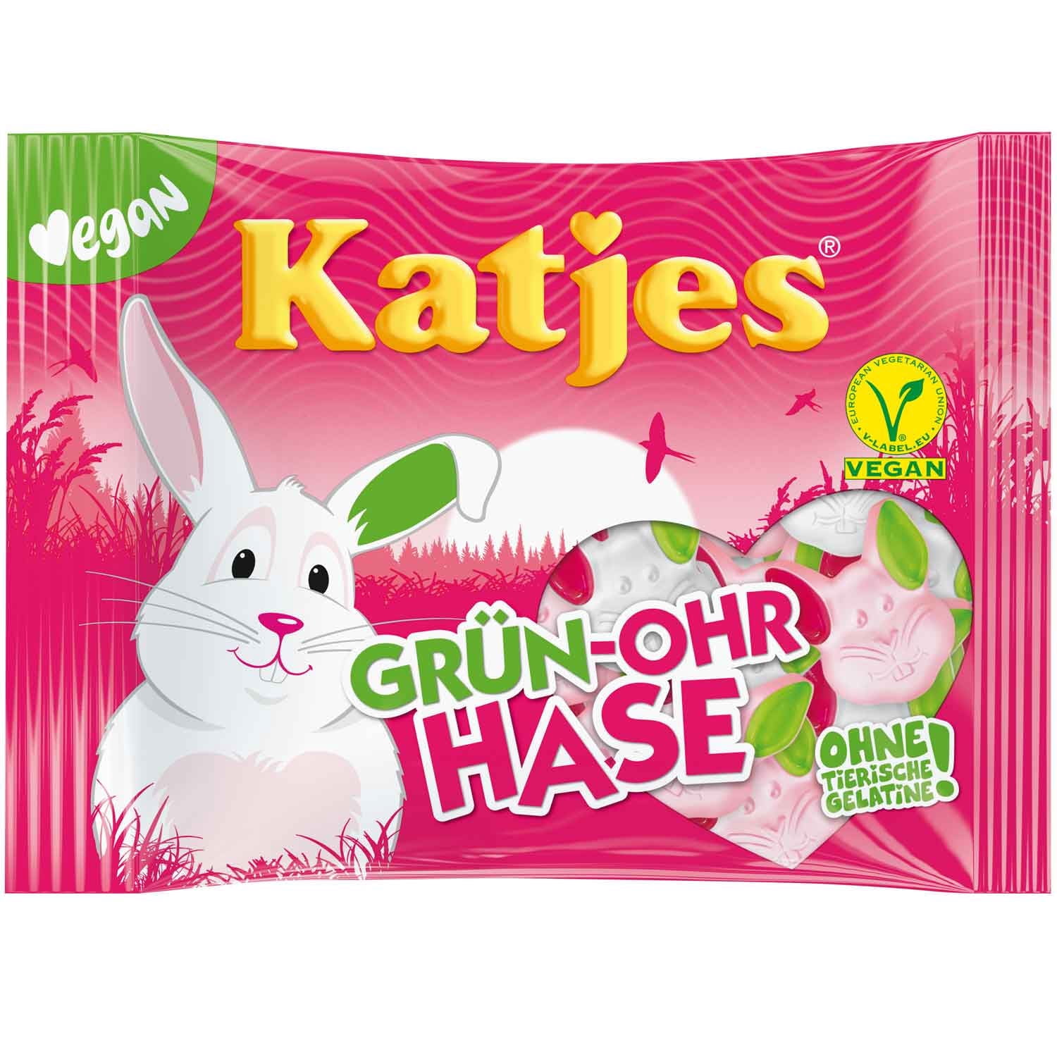 Katjes, Green Eared Bunny Gummy Bears, 175g, Vegan Fruit Flavors ...