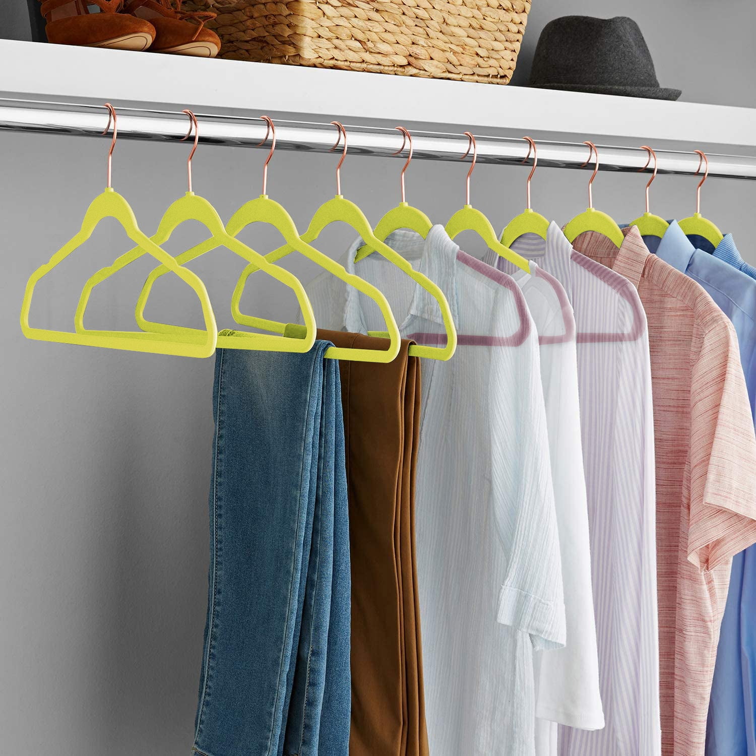 Katkuca Velvet Hangers 60 Pack, Non-Slip Clothes Hangers, Heavy Duty ...
