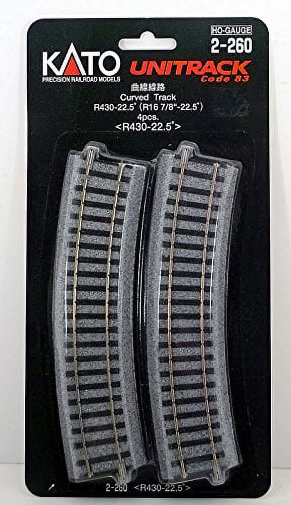 Kato 430mm (16 7/8") Radius 22.5º Curve Track [4 pcs] - Walmart.com