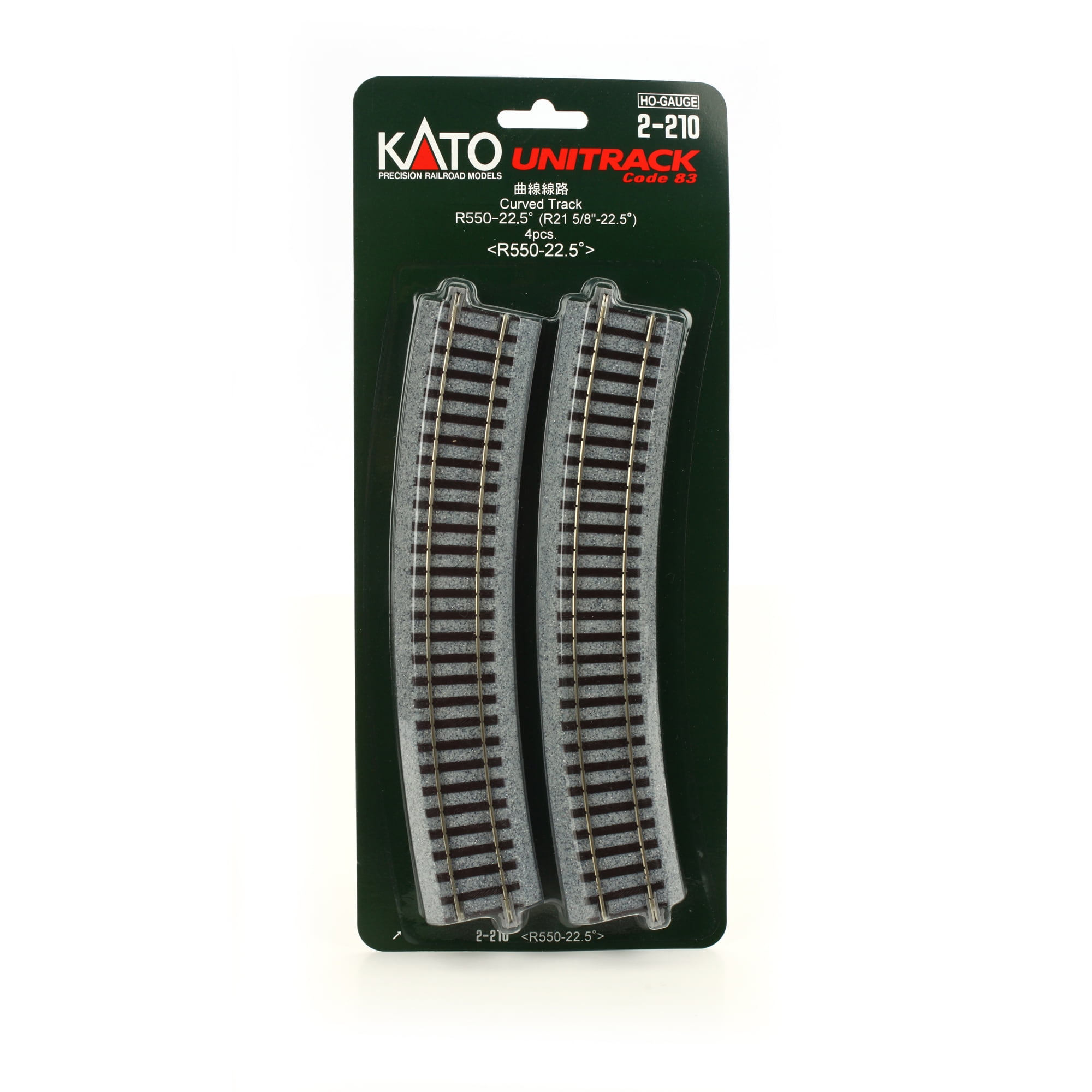 Kato USA Inc. HO 550mm 21-5/8 Radius Curve 22.5-Degree 4 KAT2210 HO ...