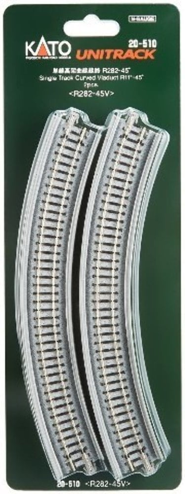Kato 282mm (11") Radius 45 Single Track Viaduct Curve Track [2 pcs ...