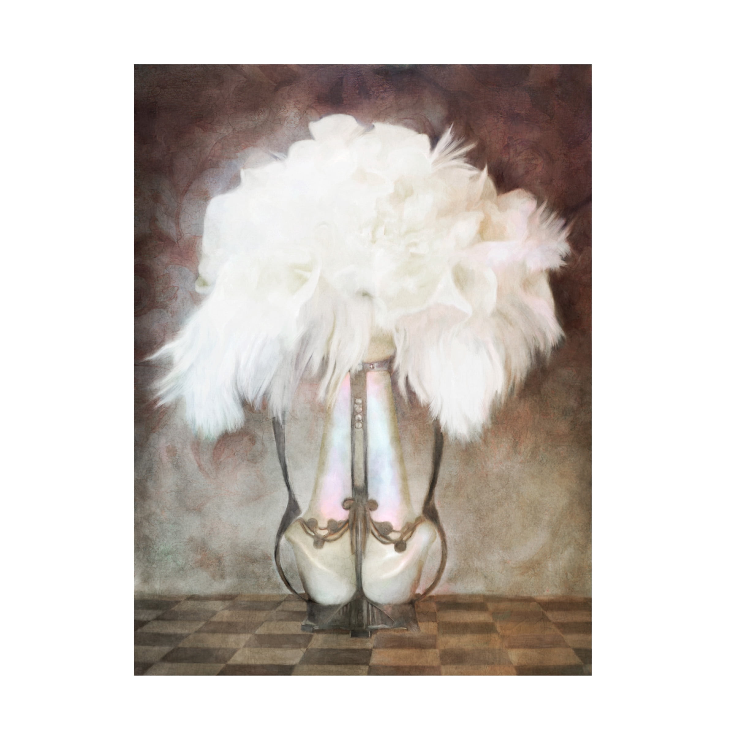 Katrina Jones 'Feather White Art Deco Bouquet' Canvas Art - Walmart.com