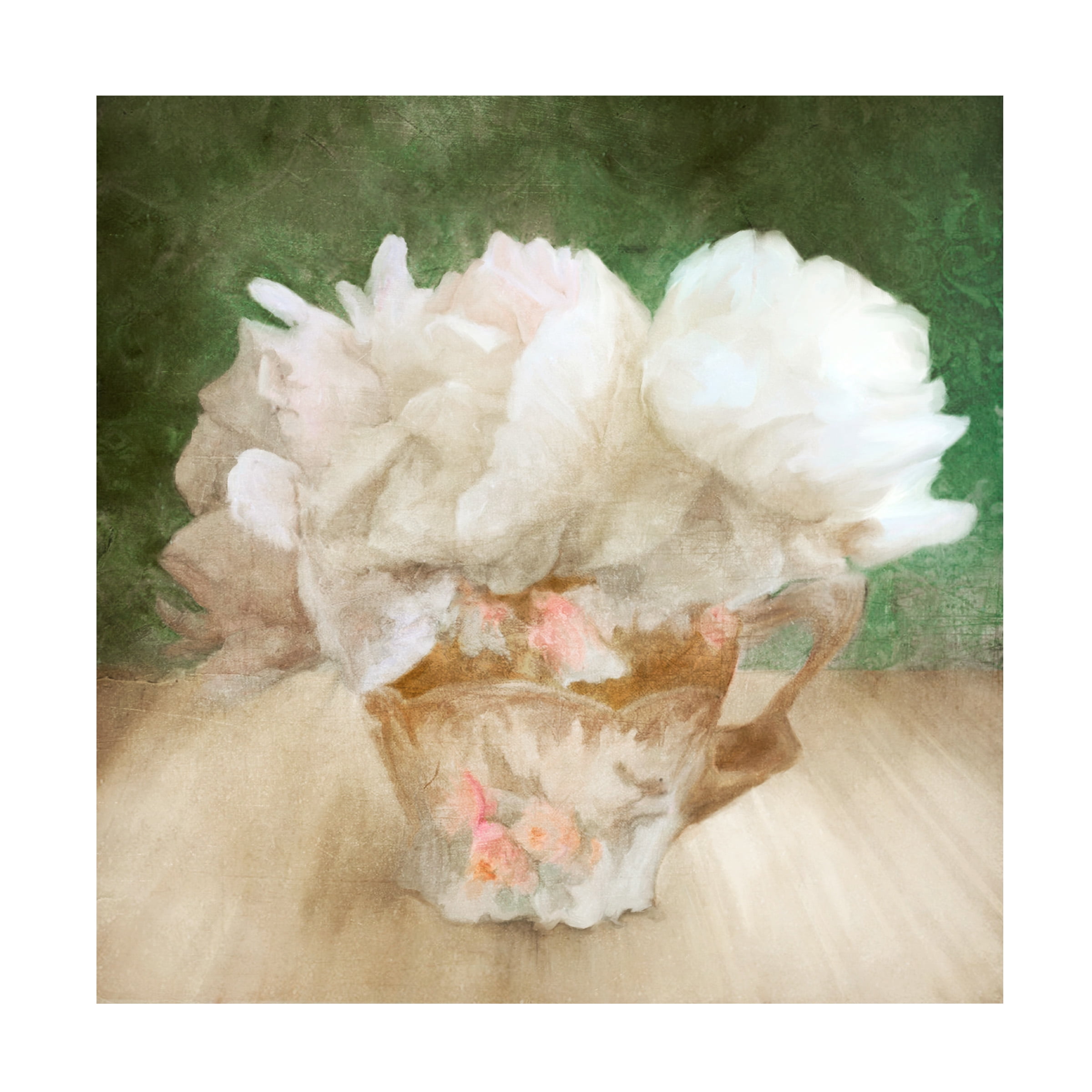 Katrina Jones 'Teacup White Flower Bouquet' Canvas Art - Walmart.com