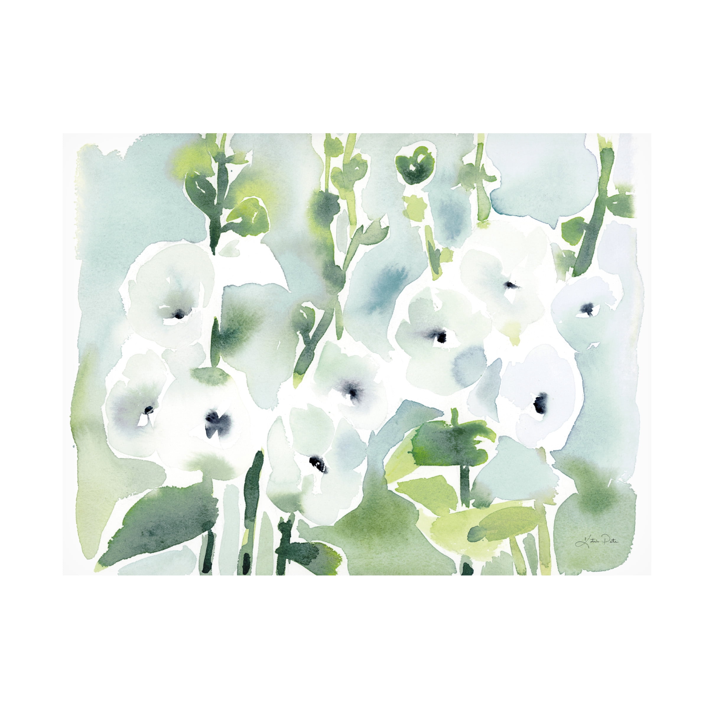 Katrina Pete 'White Hollyhocks' Canvas Art - Walmart.com