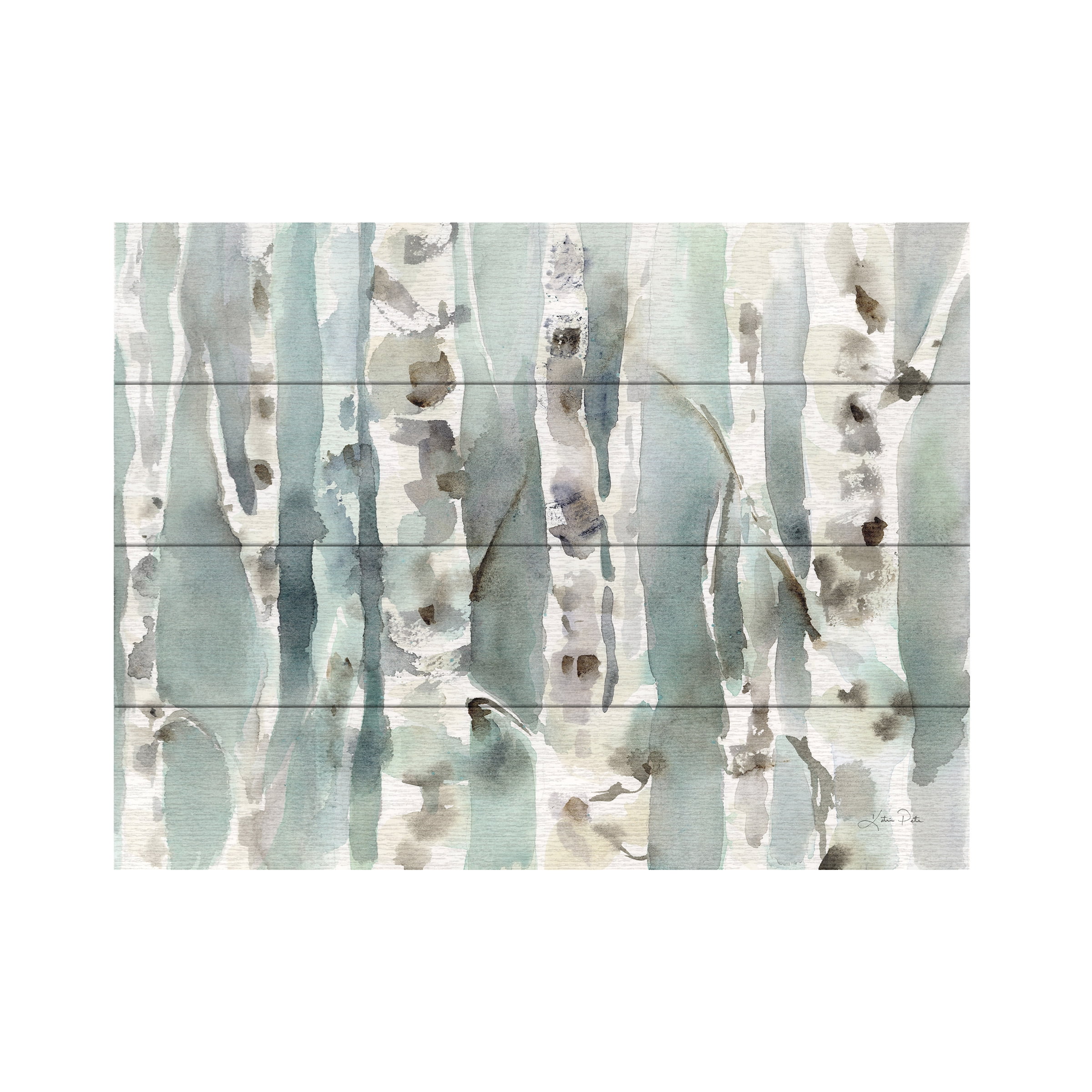 Katrina Pete 'Winter Birches v2' Wood Slat Art 12x16 - Walmart.com