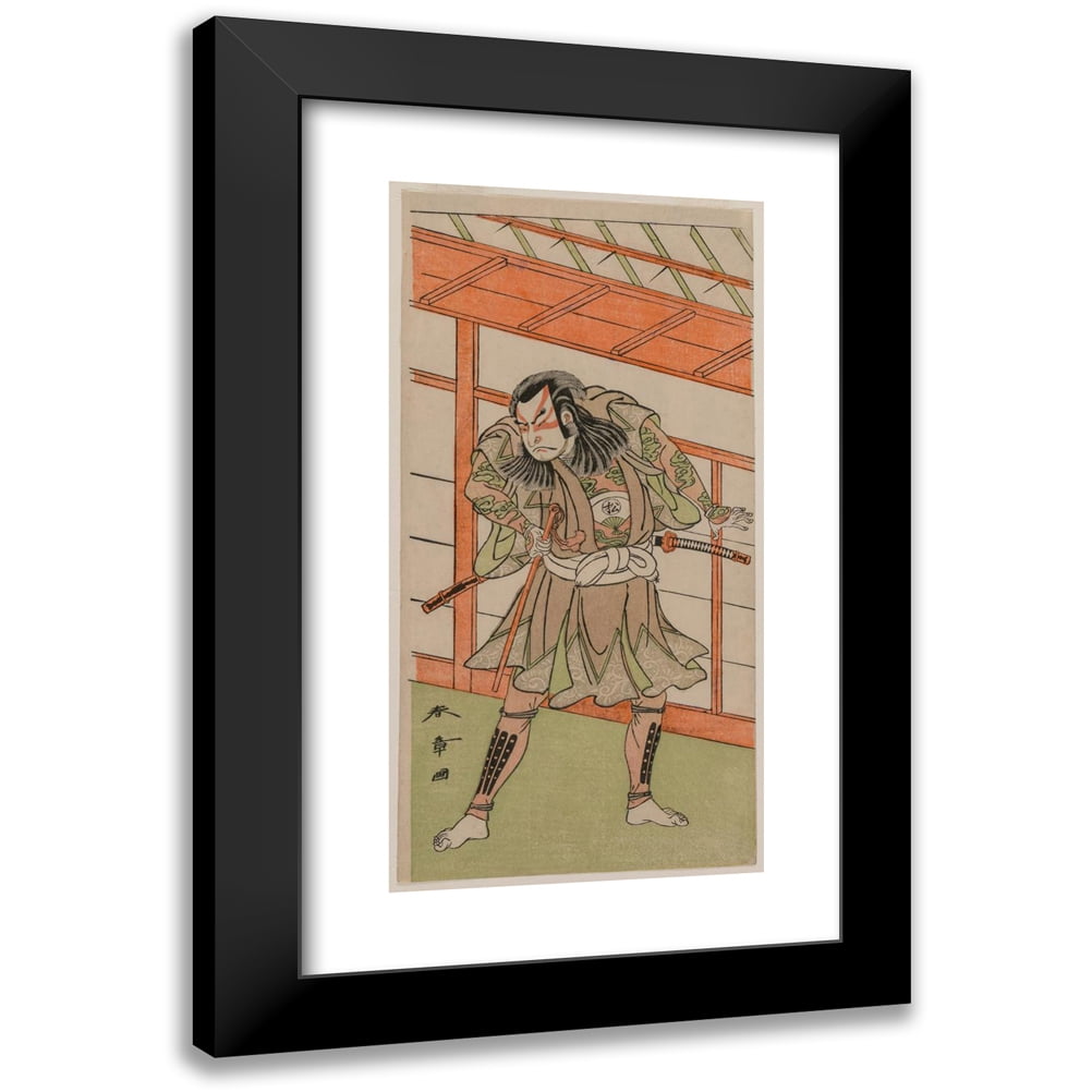 Katsukawa Shunshō 11x18 Black Modern Framed Museum Art Print Titled - The Actor Onoe Matsusuke ...