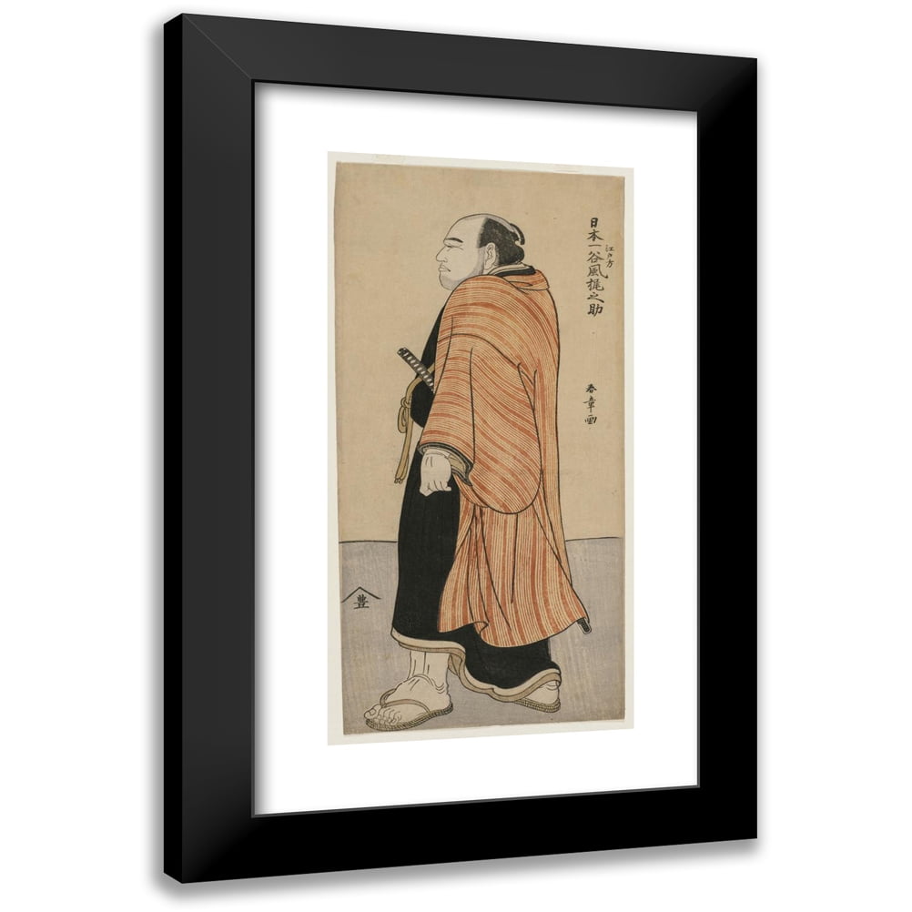 Katsukawa Shunshō 9x14 Black Modern Framed Museum Art Print Titled - Tanikaze Kajinosuke of Edo ...