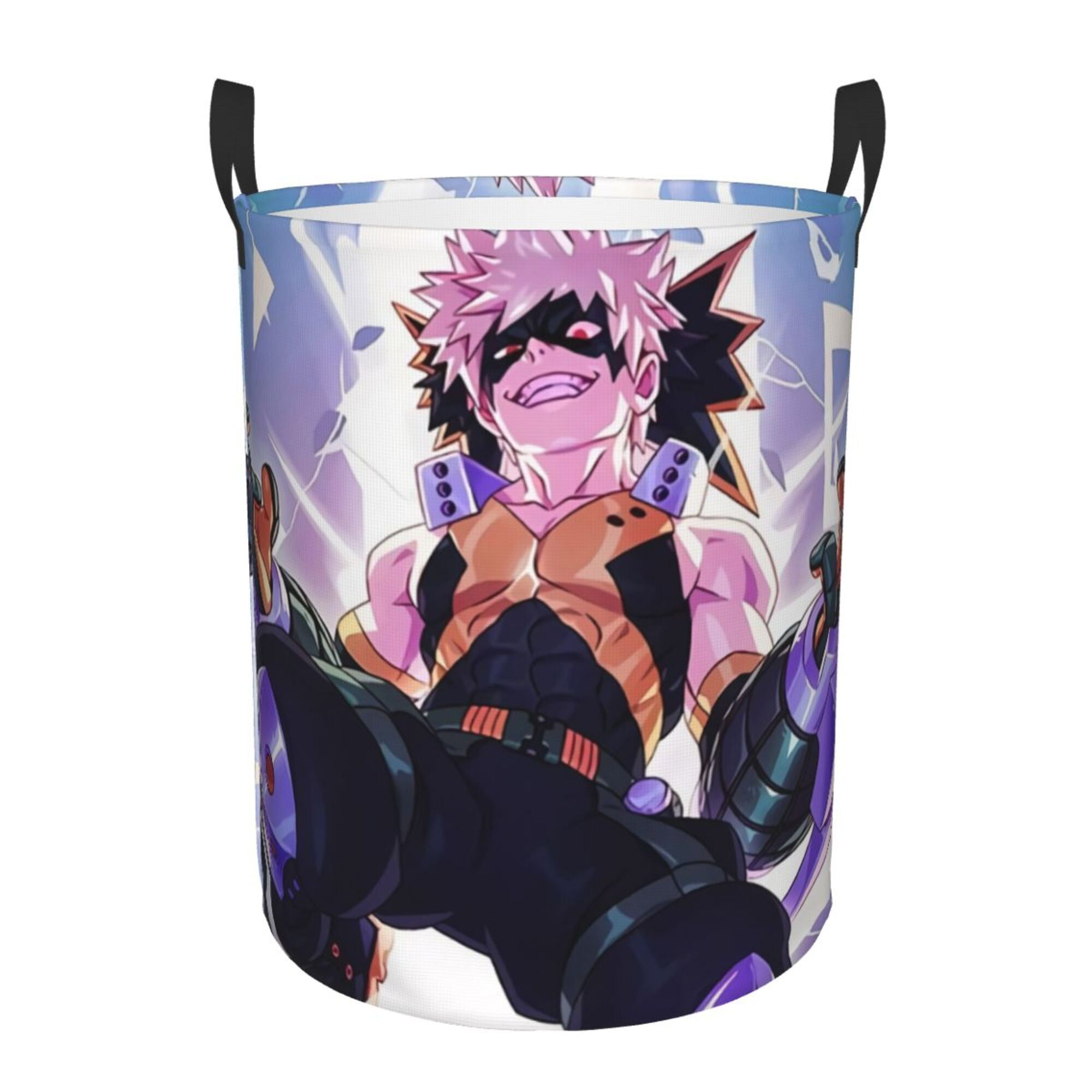 Katsuki Bakugo Circular Hamper, Waterproof Collapsible Laundry Basket With Handles, Lightweight ...
