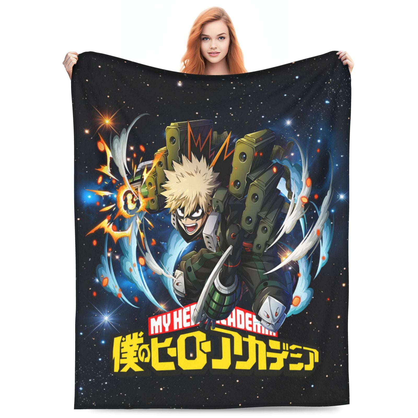 Katsuki Bakugo Fleece Blanket Throw Soft Cozy Plush Blanket For Couch ...