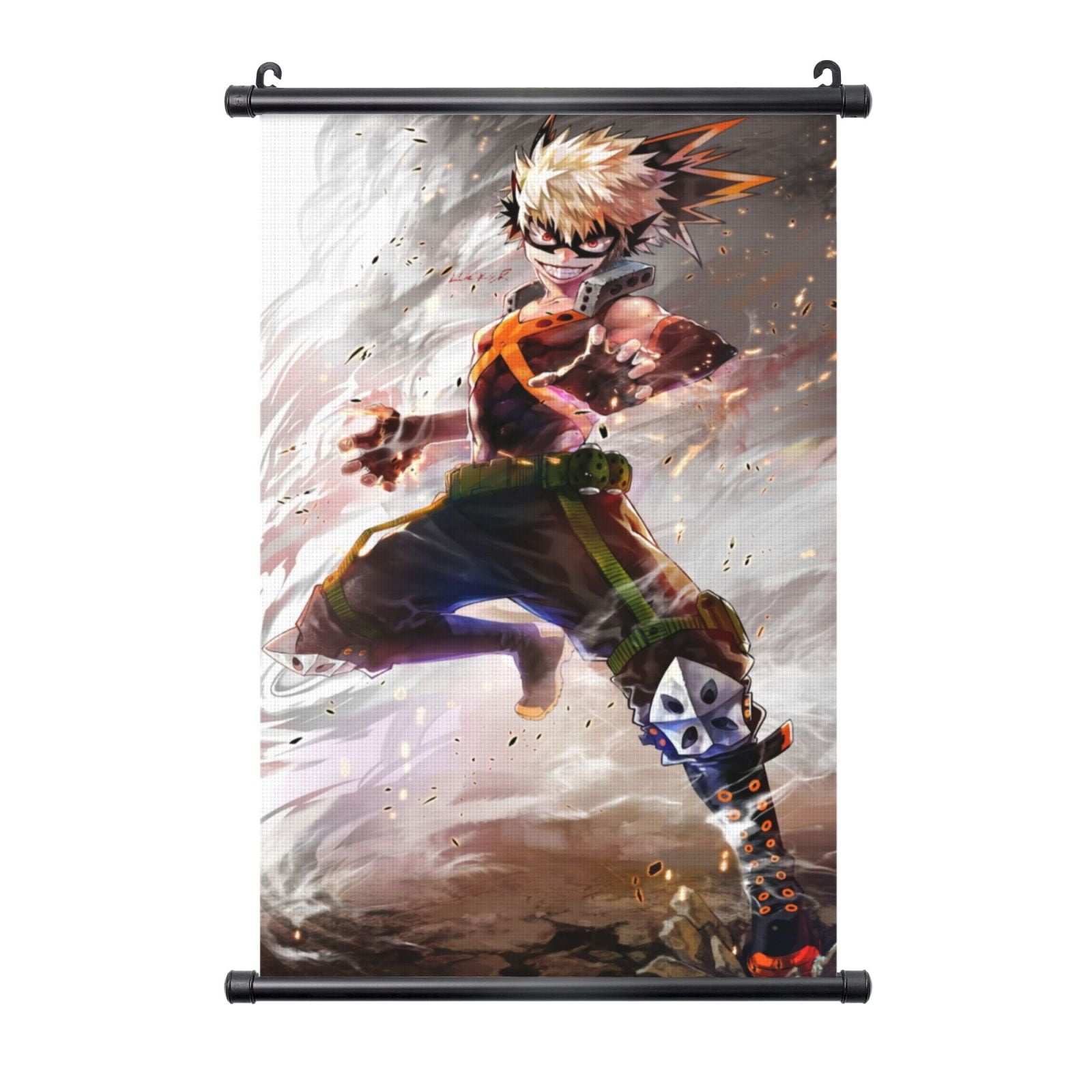 Katsuki Bakugo Hanging Poster Plastic Shaft Canvas Wall Hanging Banner Wall Art Painting Artwork ...