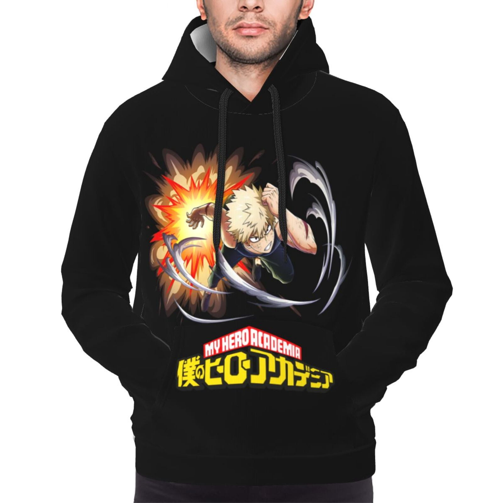 Katsuki Bakugo Hoodies For Men Hoodie Pullover Long Sleeve Hooded ...