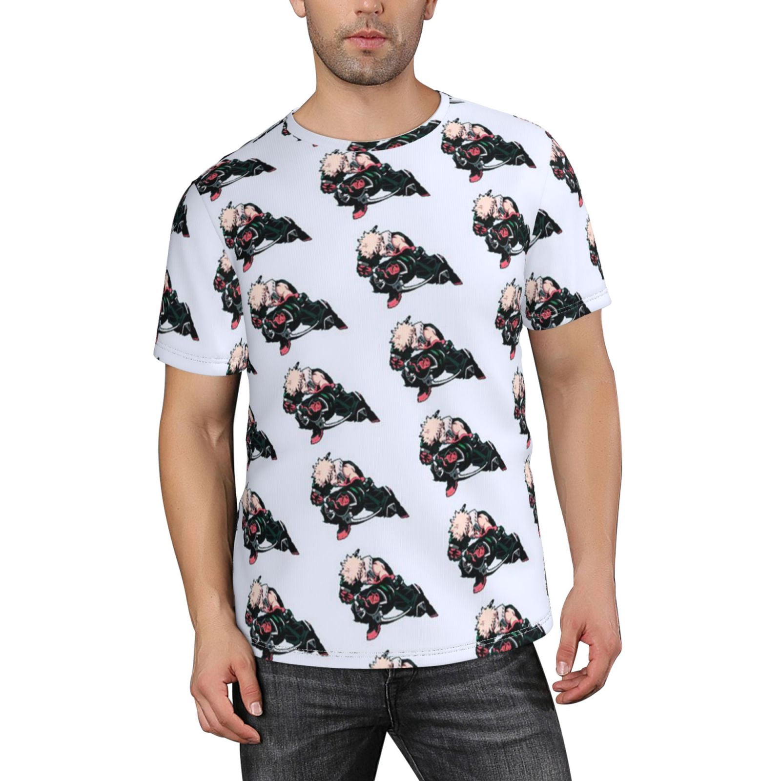 Katsuki Boku No Hero T-Shirt for Men Novelty 3D Pritneted Casual Short ...
