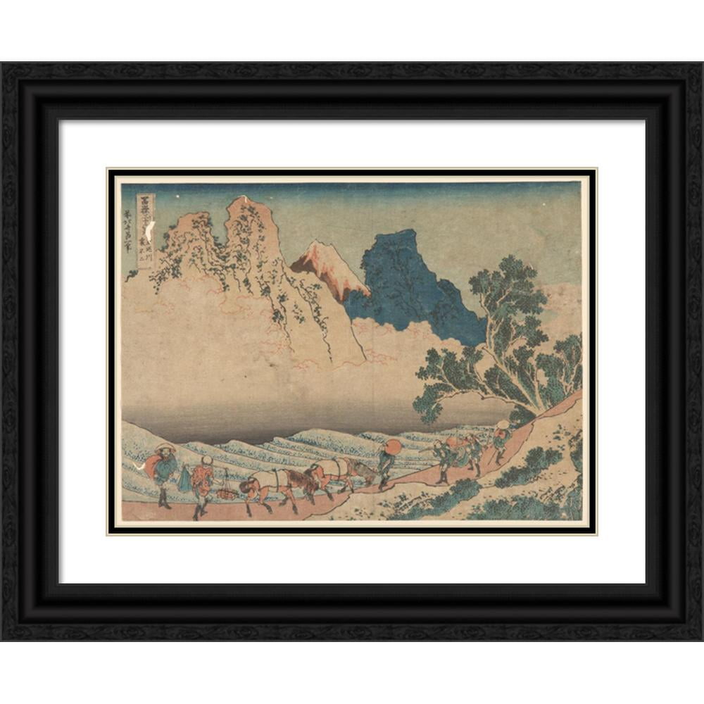 Katsushika Hokusai 18x14 Black Ornate Wood Framed Double Matted Museum ...