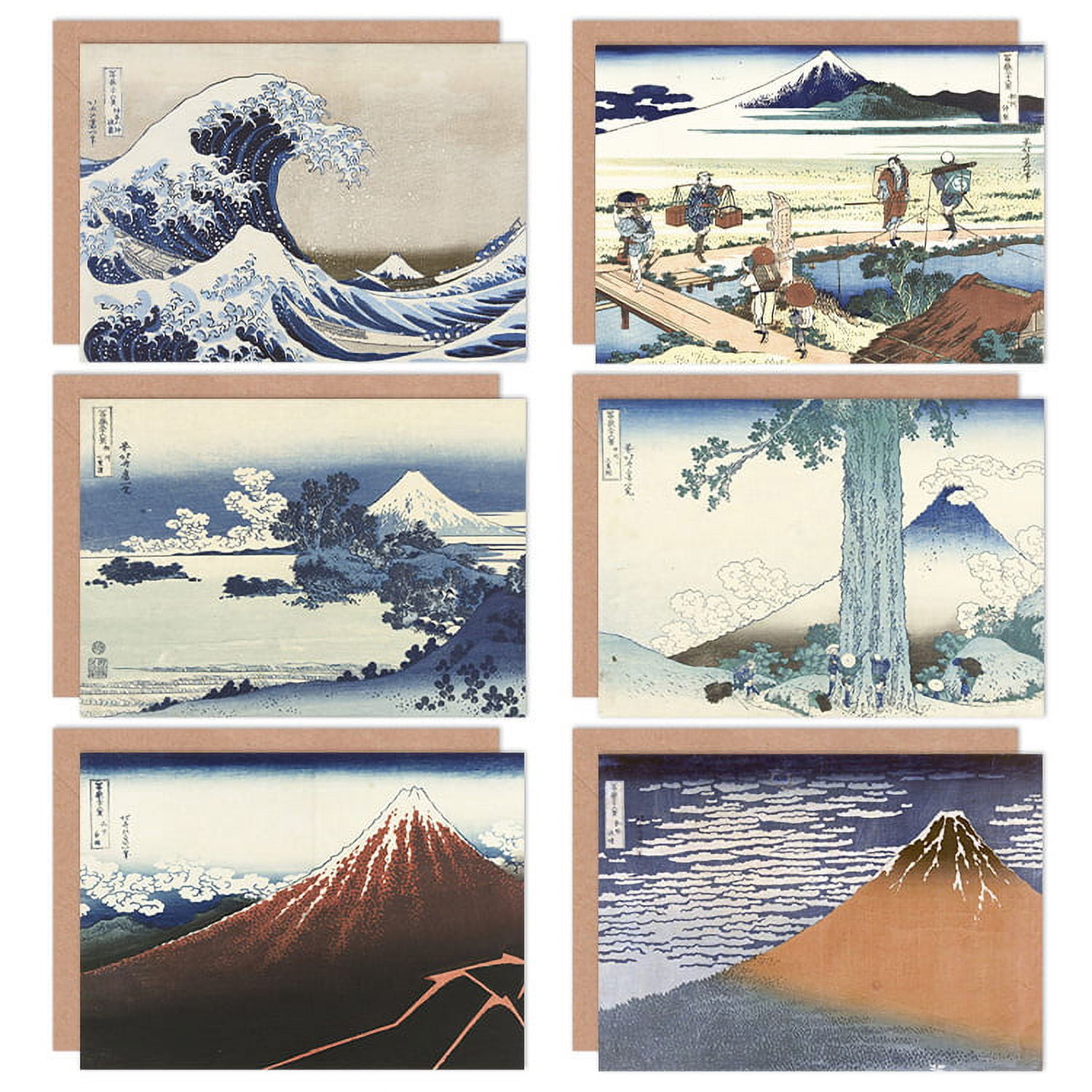 Katsushika Hokusai Japanese Fuji Mountain Sagami Rainstorm Beach Wave ...