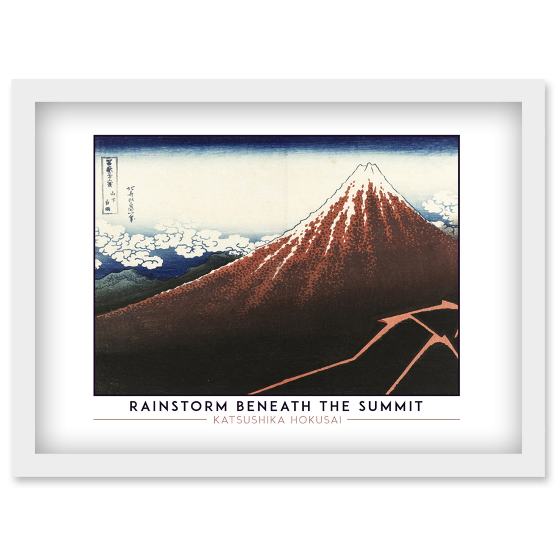 Katsushika Hokusai Rainstorm Beneath The Summit Mount Fuji Painting ...