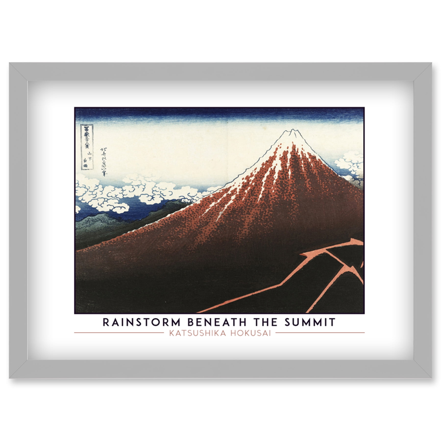 Katsushika Hokusai Rainstorm Beneath The Summit Mount Fuji Painting ...