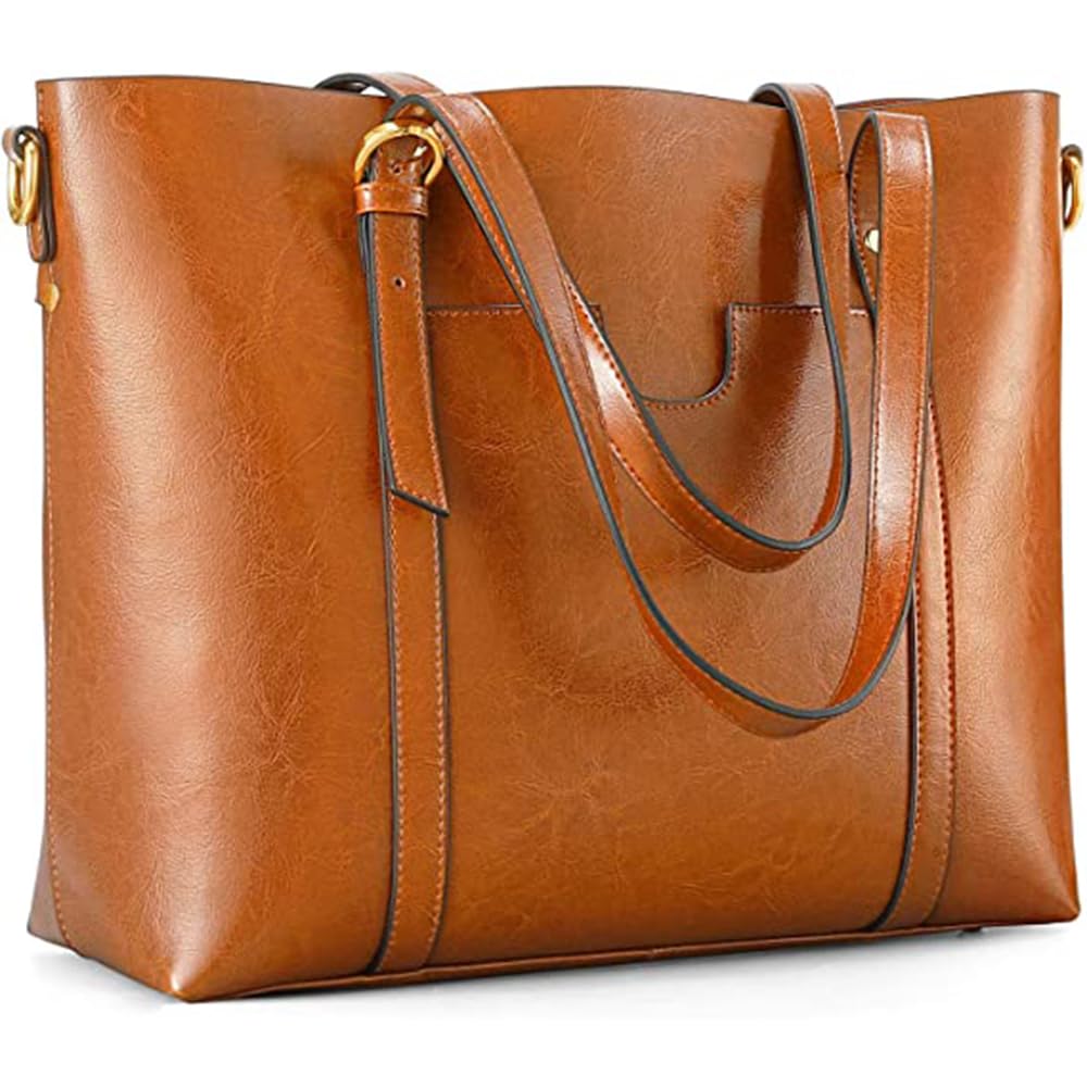 Kattee Genuine Leather Women Tote Bag Soft Handbags Vintage Shoulder ...