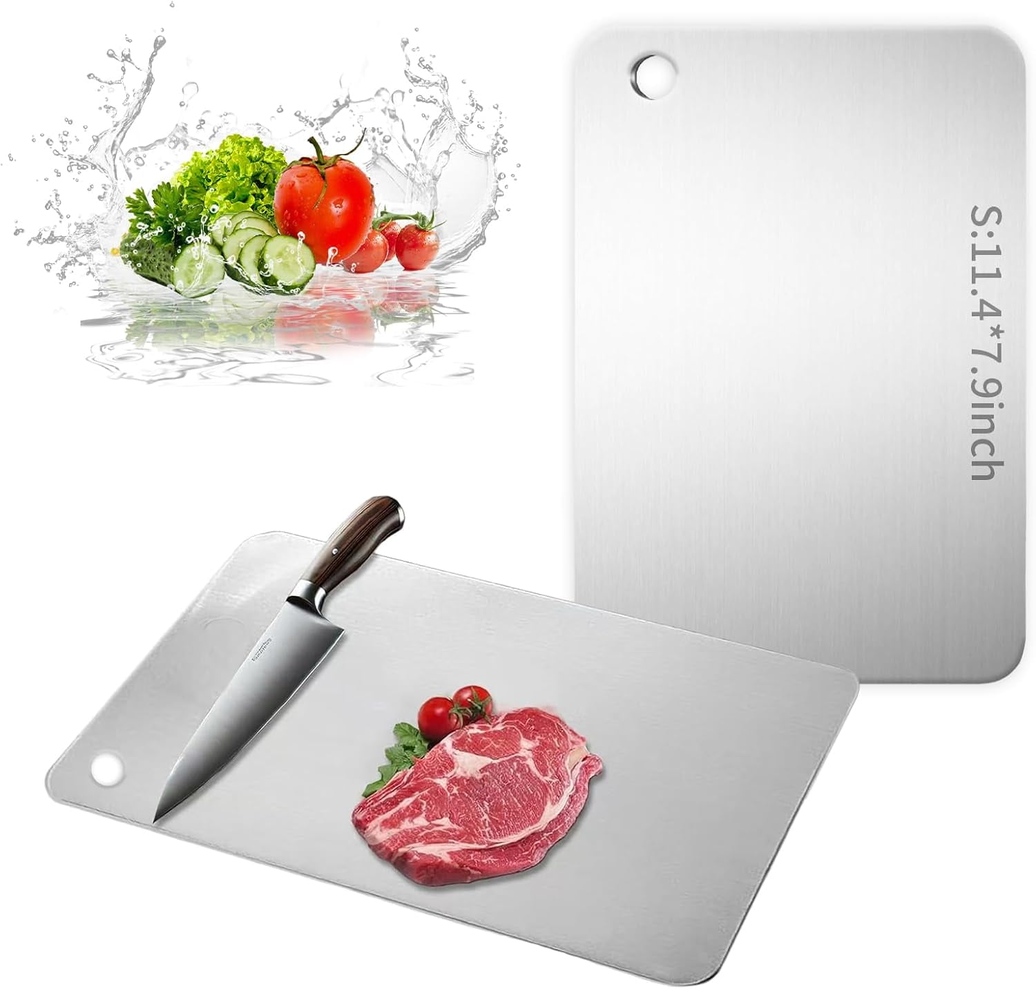 Katuchef Titanium Board - Pure Titanium Boards for Kitchen Double Sided ...
