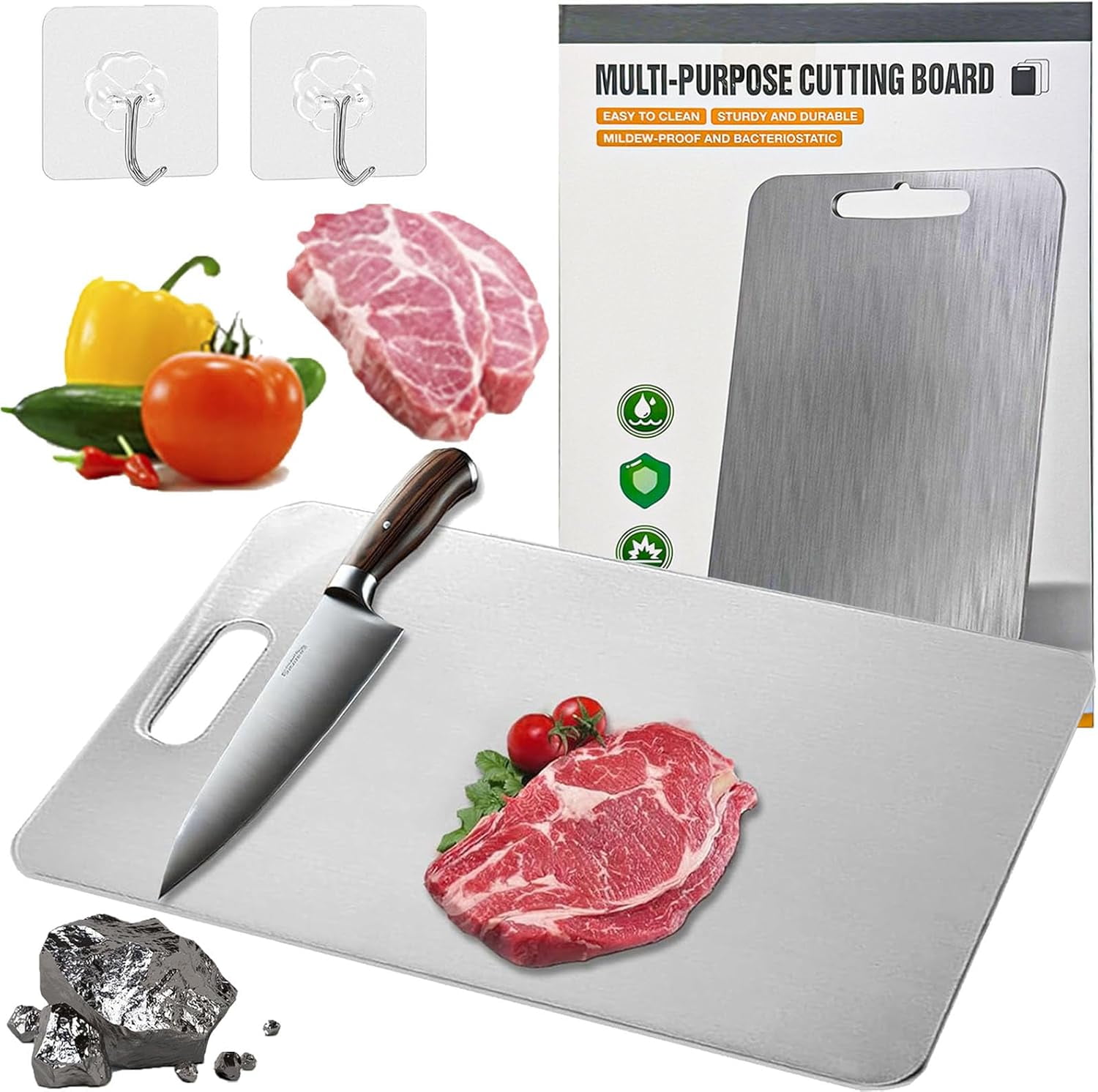 Katuchef Titanium Cutting Board, 100% Pure Titanium Cutting Boards for ...